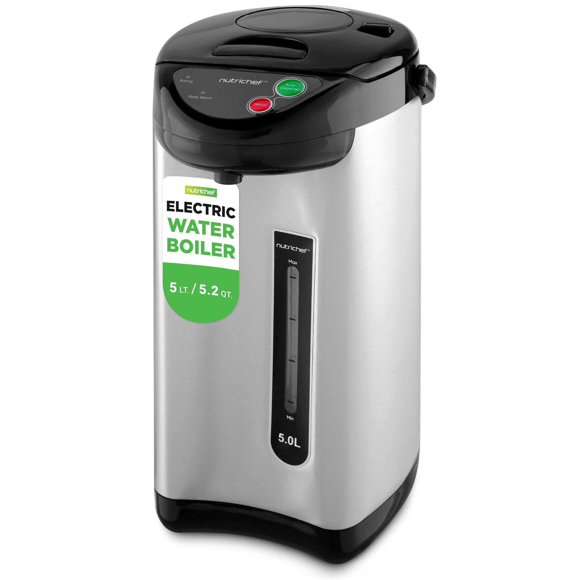 NutriChef 5.2 Qt Electric Water Kettle, Quick Heating, 5 Liter Digital ...