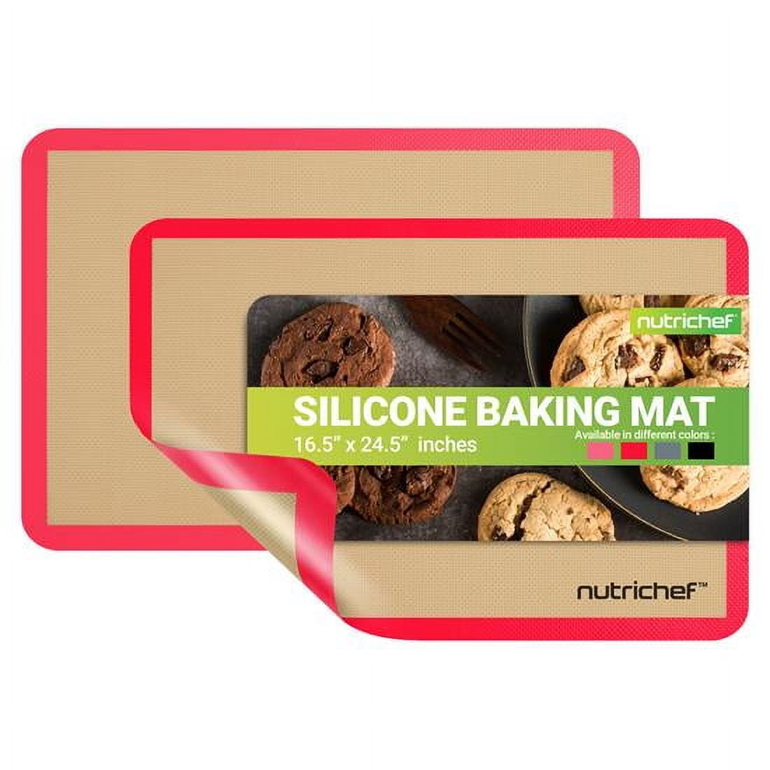 NutriChef Silicone Baking Mats - 2 Non-stick Food-Grade Sheets for Full ...