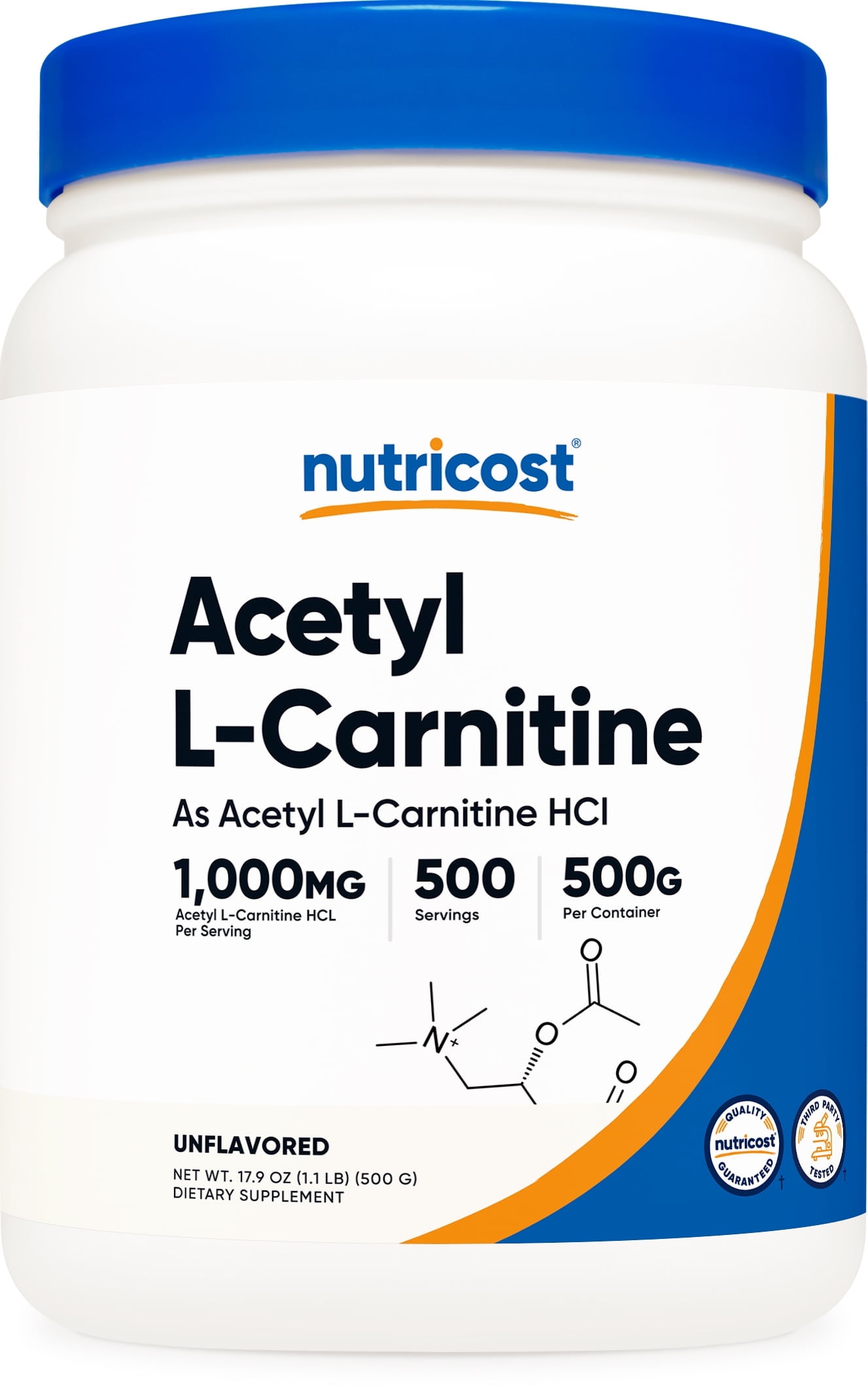Nutricost Acetyl L-Carnitine ALCAR Powder, 500 Grams - 1000mg per ...