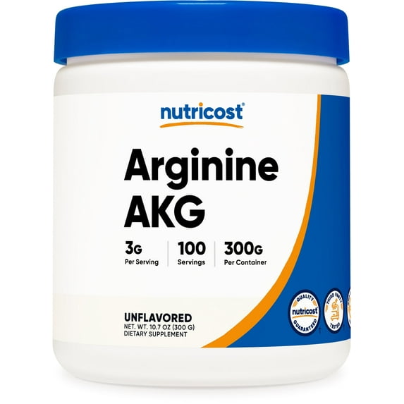 Nutricost Arginine AKG Powder 300 Grams, 100 Servings, Supplement ...