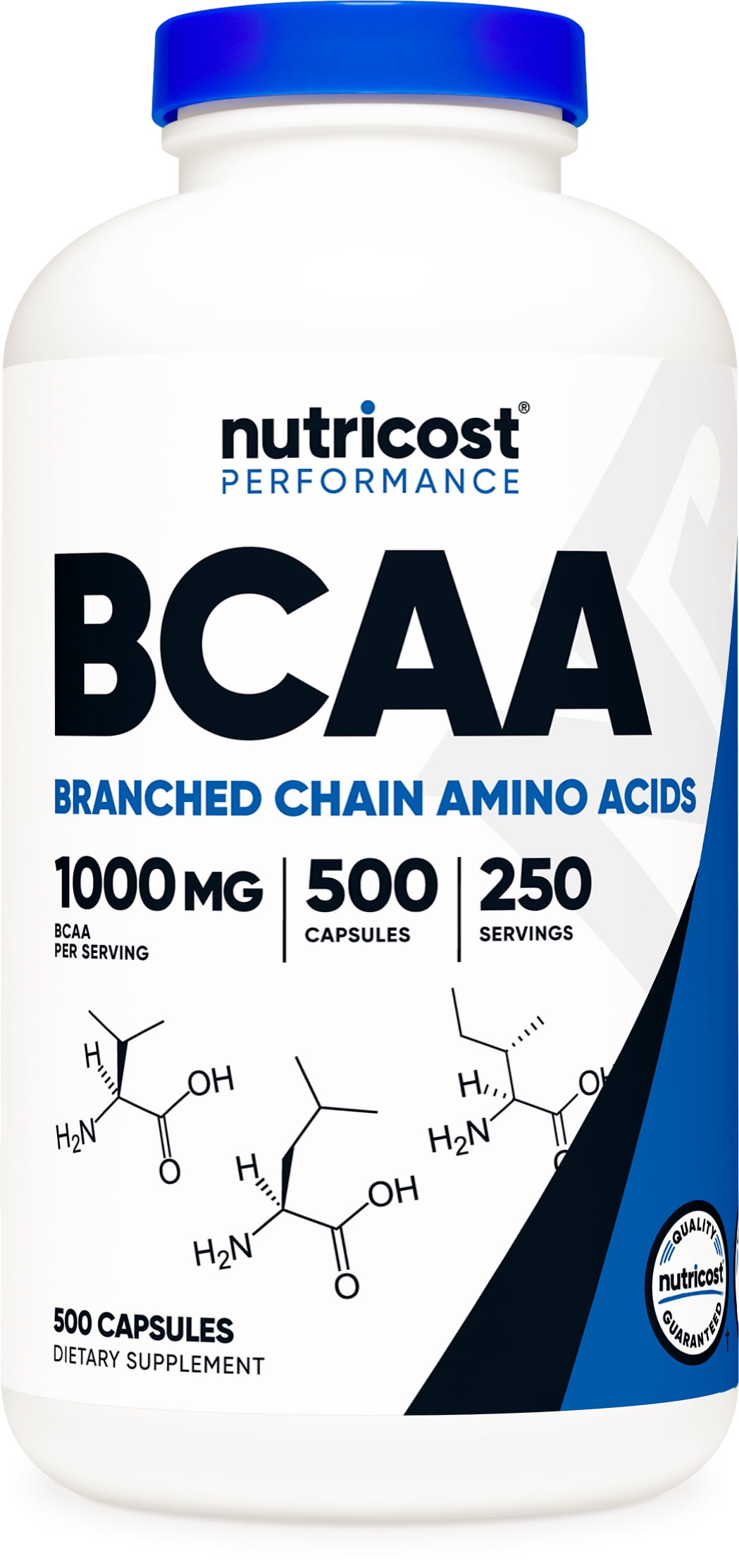 Nutricost BCAA 1000mg, 500 Capsules (250 Serv), Branched Chain Amino ...