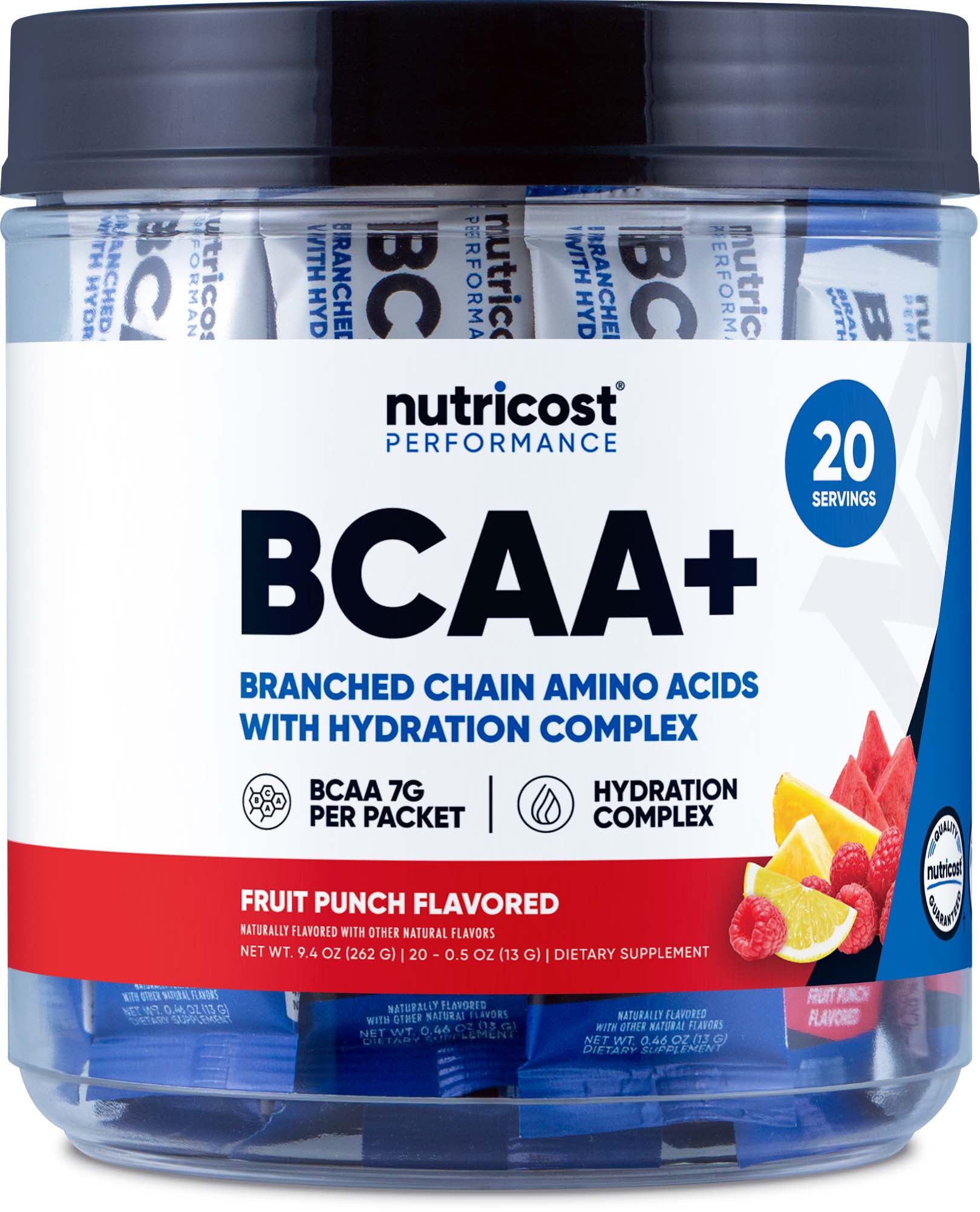 Nutricost BCAA+ Hydration Fruit Punch Flavor (20 Stickpacks) - Branched ...