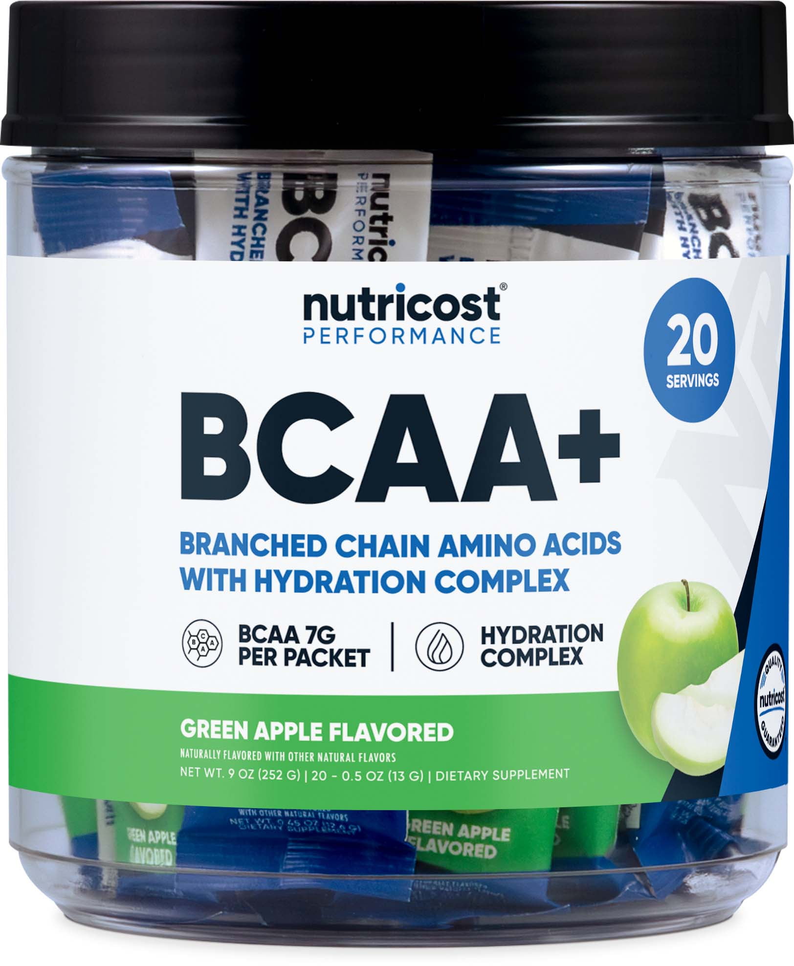 Nutricost BCAA+ Hydration Green Apple Flavored (20 Stickpacks ...