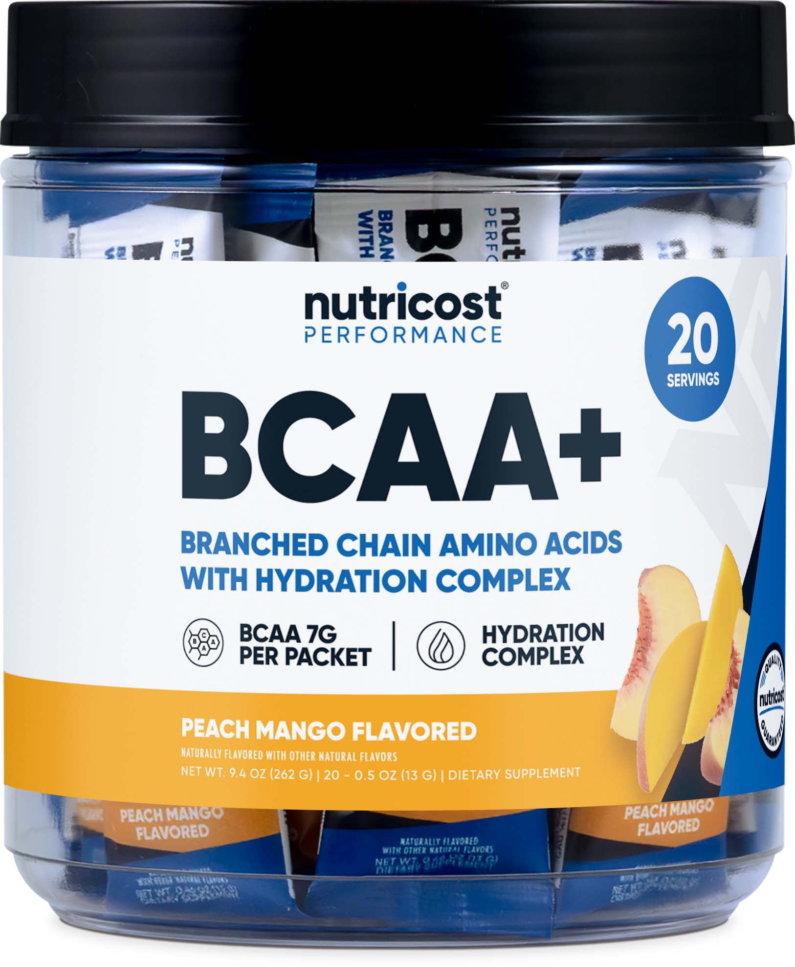 Nutricost BCAA+ Hydration Peach Mango Flavor (20 Stickpacks) - Branched ...