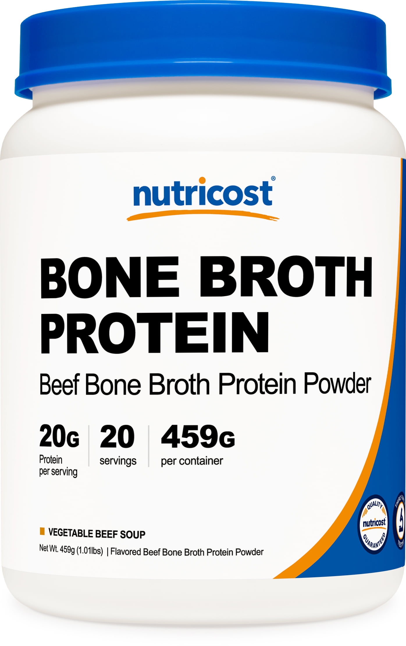 Nutricost Beef Bone Broth Protein Powder (20 Serv) Vegetable Beef Soup ...