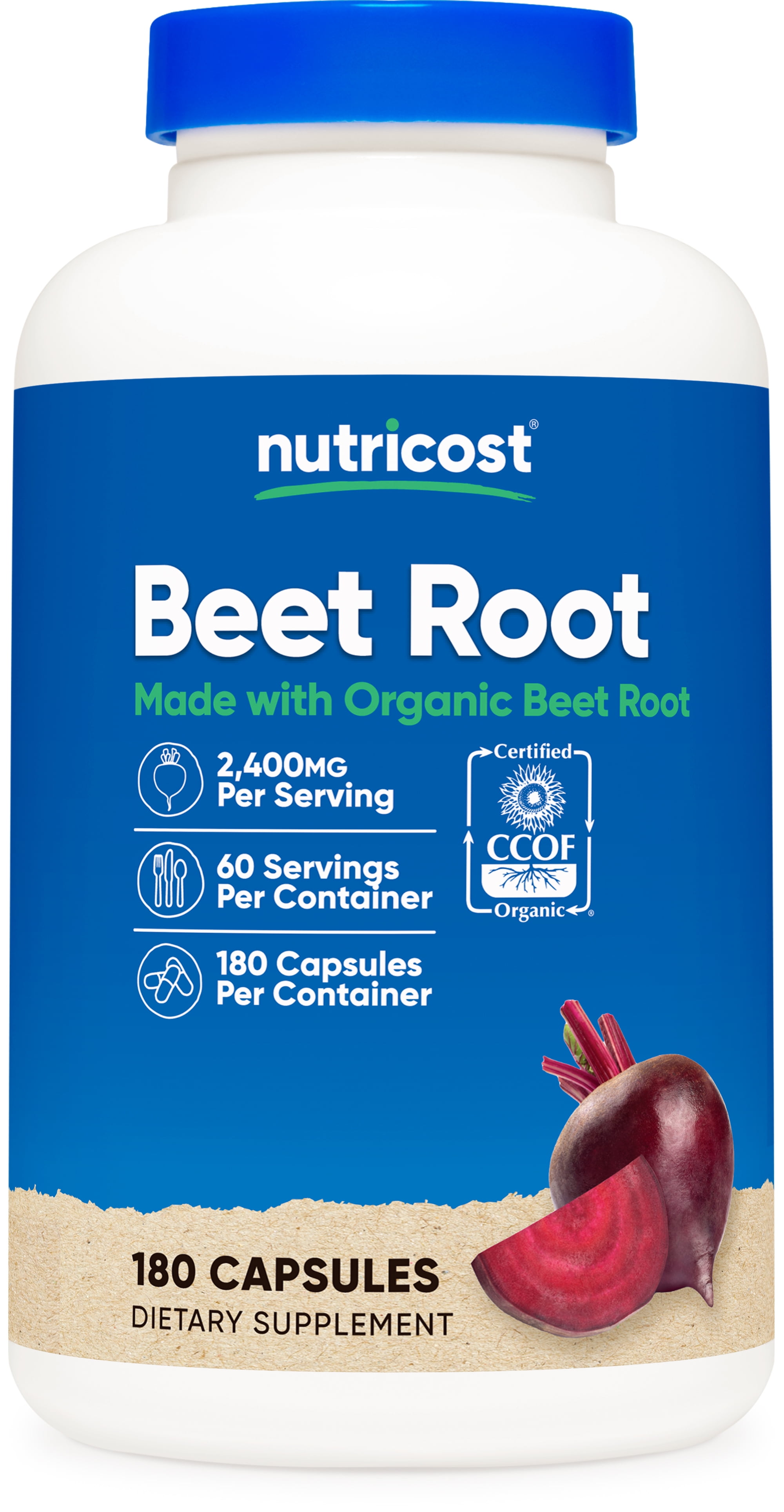 Nutricost Organic Beet Root 2400mg Capsules, 60 Servings, Vegetarian ...