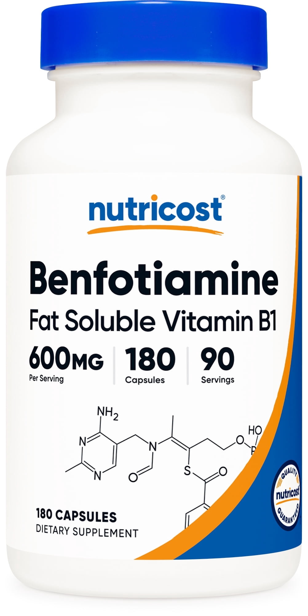 Nutricost Benfotiamine (600 mg) 180 Capsules - Fat Soluble Vitamin B1 ...