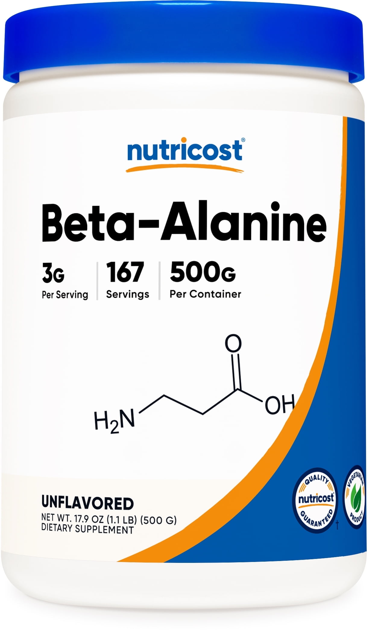 Nutricost Pure Beta Alanine Powder 500 Grams - Vegetarian, Non-GMO ...