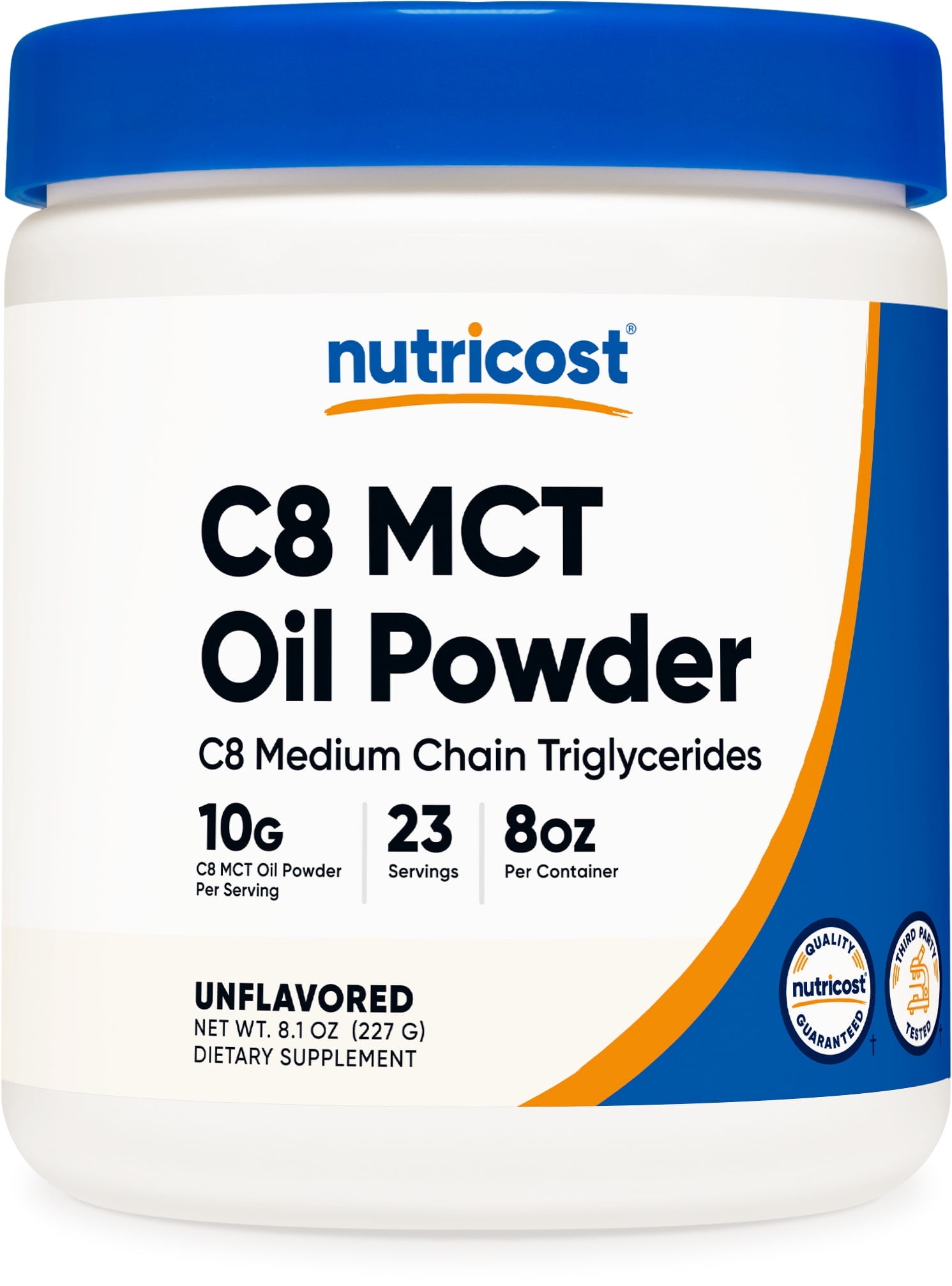 Nutricost Pure C8 MCT Oil Powder Supplement, Non-GMO, Gluten Free, .5LB ...