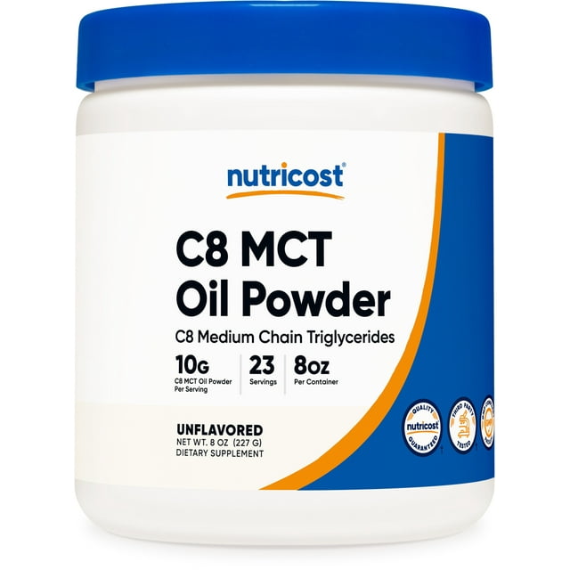 Nutricost C8 MCT Oil Powder .5LB - 95% C8 MCT Oil Powder Supplement ...