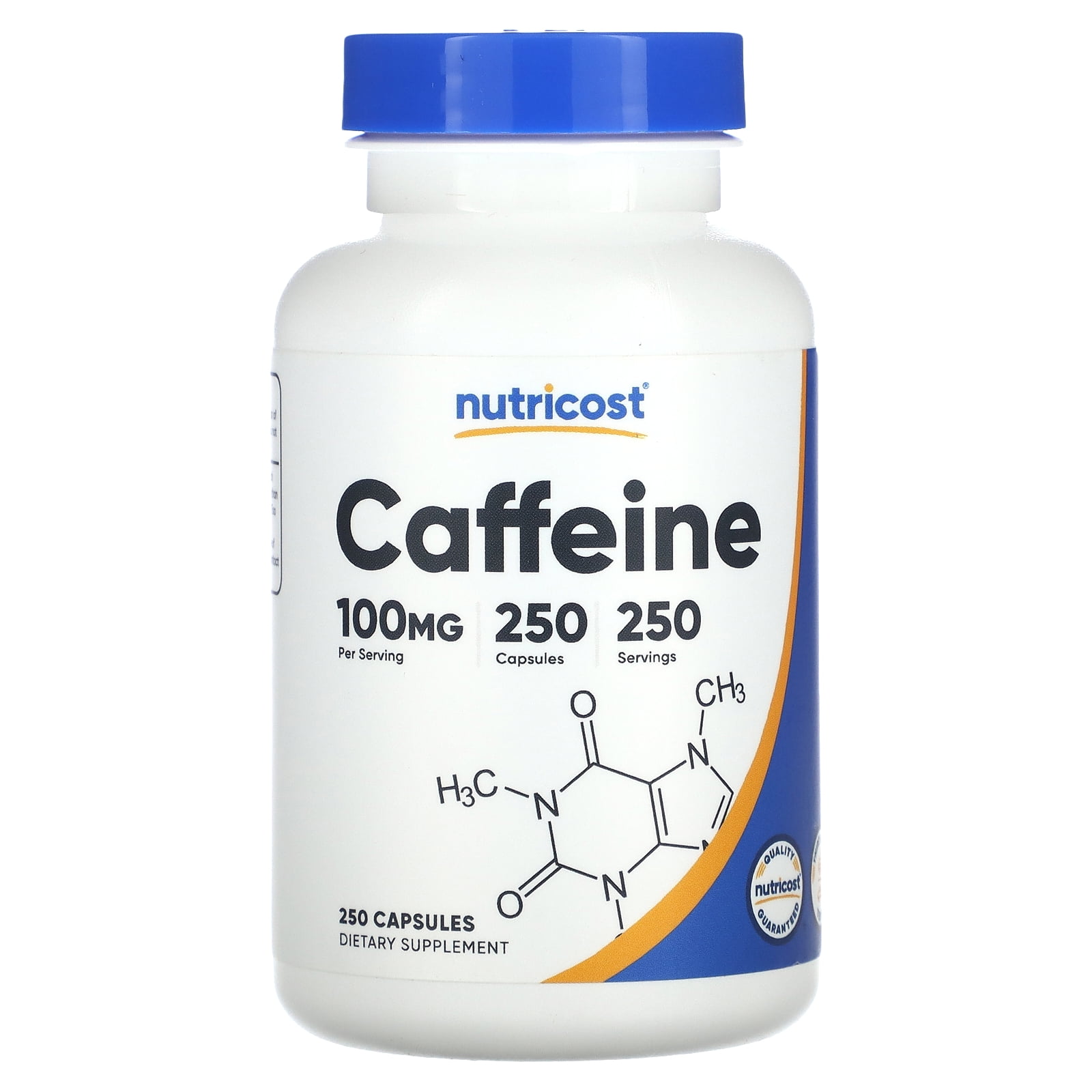 Nutricost Caffeine Supplement Pills 100mg Per Serving, 250 Capsules ...