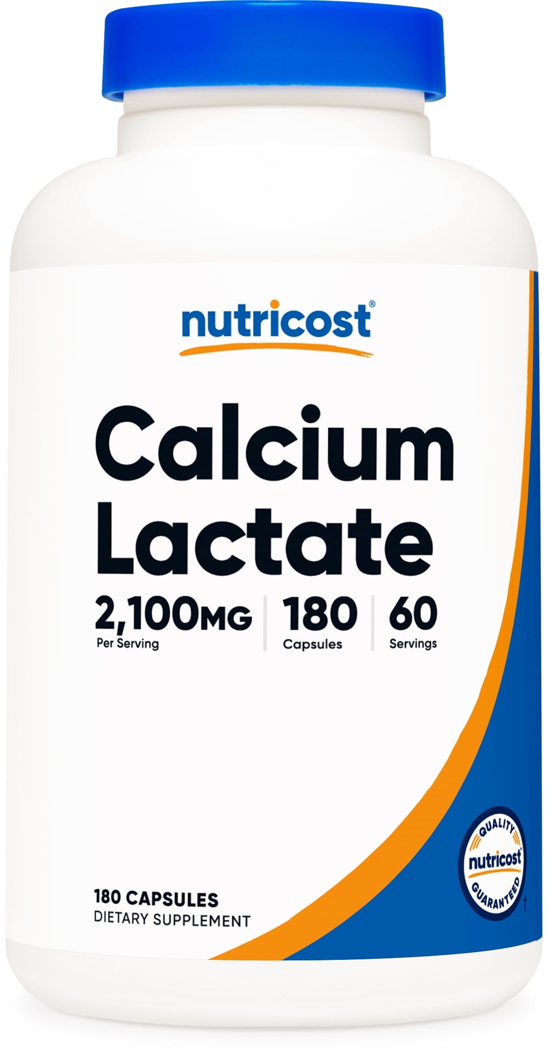 Nutricost Calcium Lactate Capsules (180 Capsules, 60 Servings, 2,100mg ...