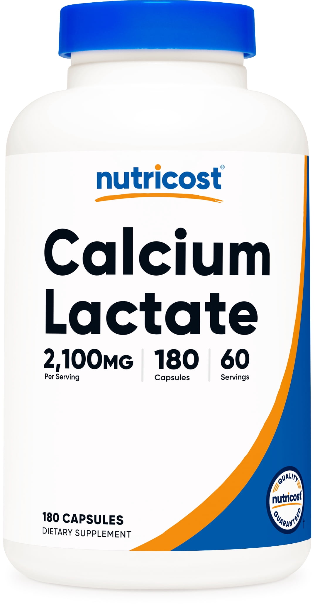 Nutricost Calcium Lactate Capsules 180 Count - Vegan, Gluten-Free ...