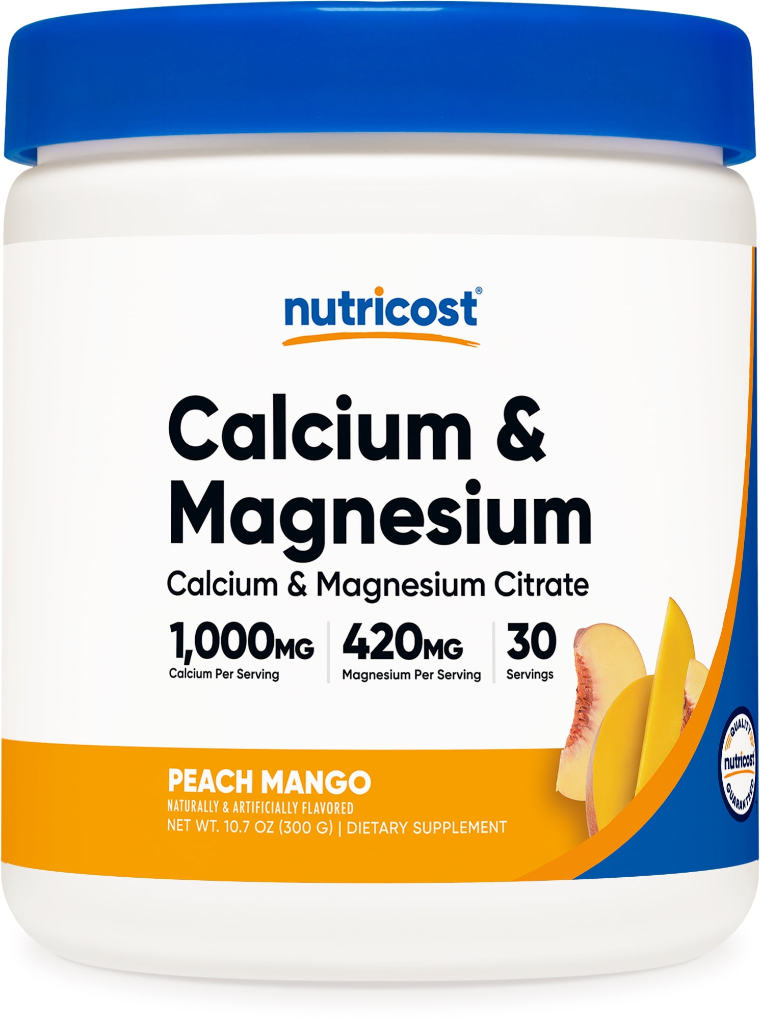 Nutricost Calcium Magnesium Powder (Peach Mango, 30 Servings) - Bone ...