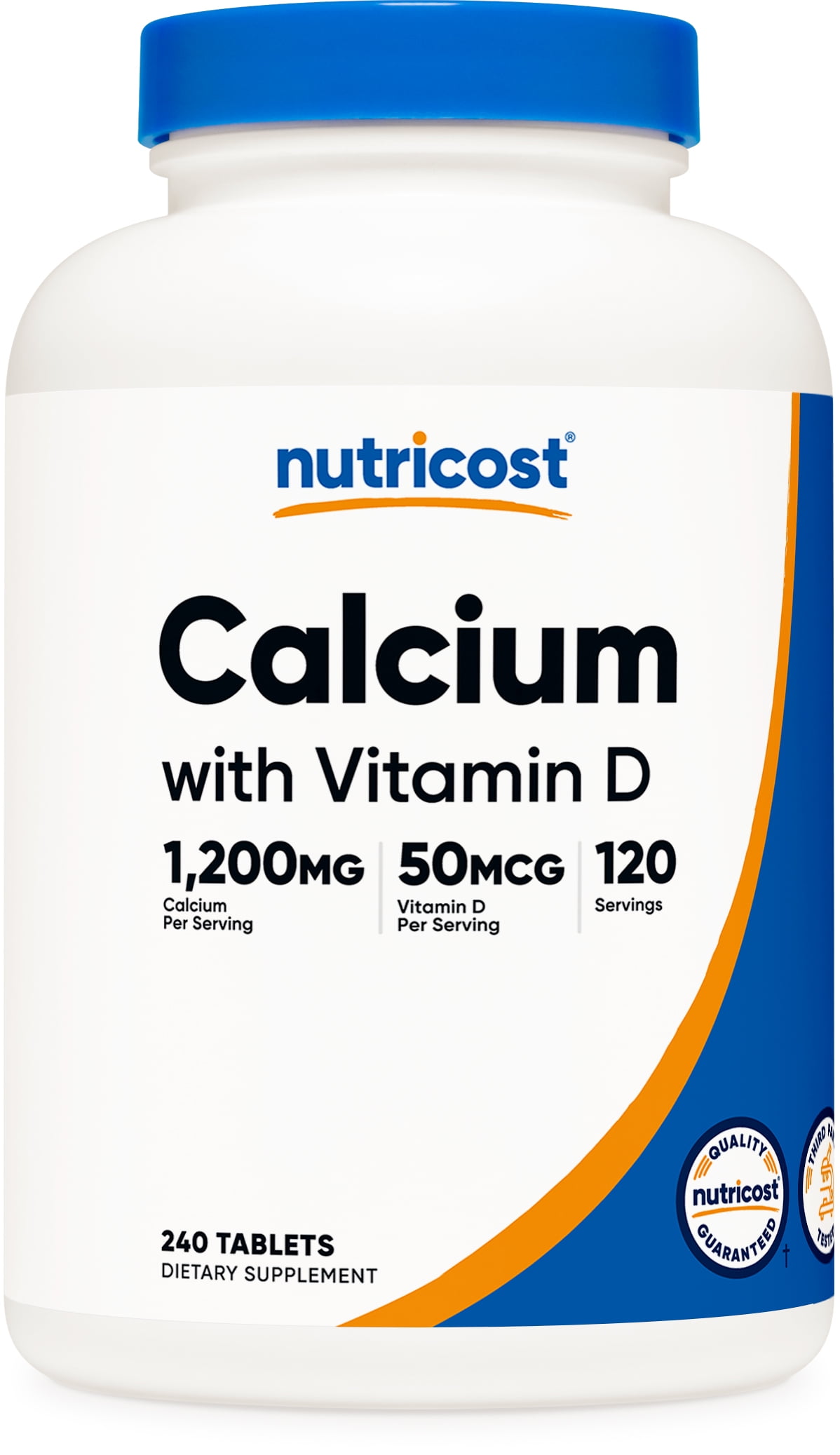Nutricost Calcium with Vitamin D3 Formula, 240 Non-GMO Tablets ...