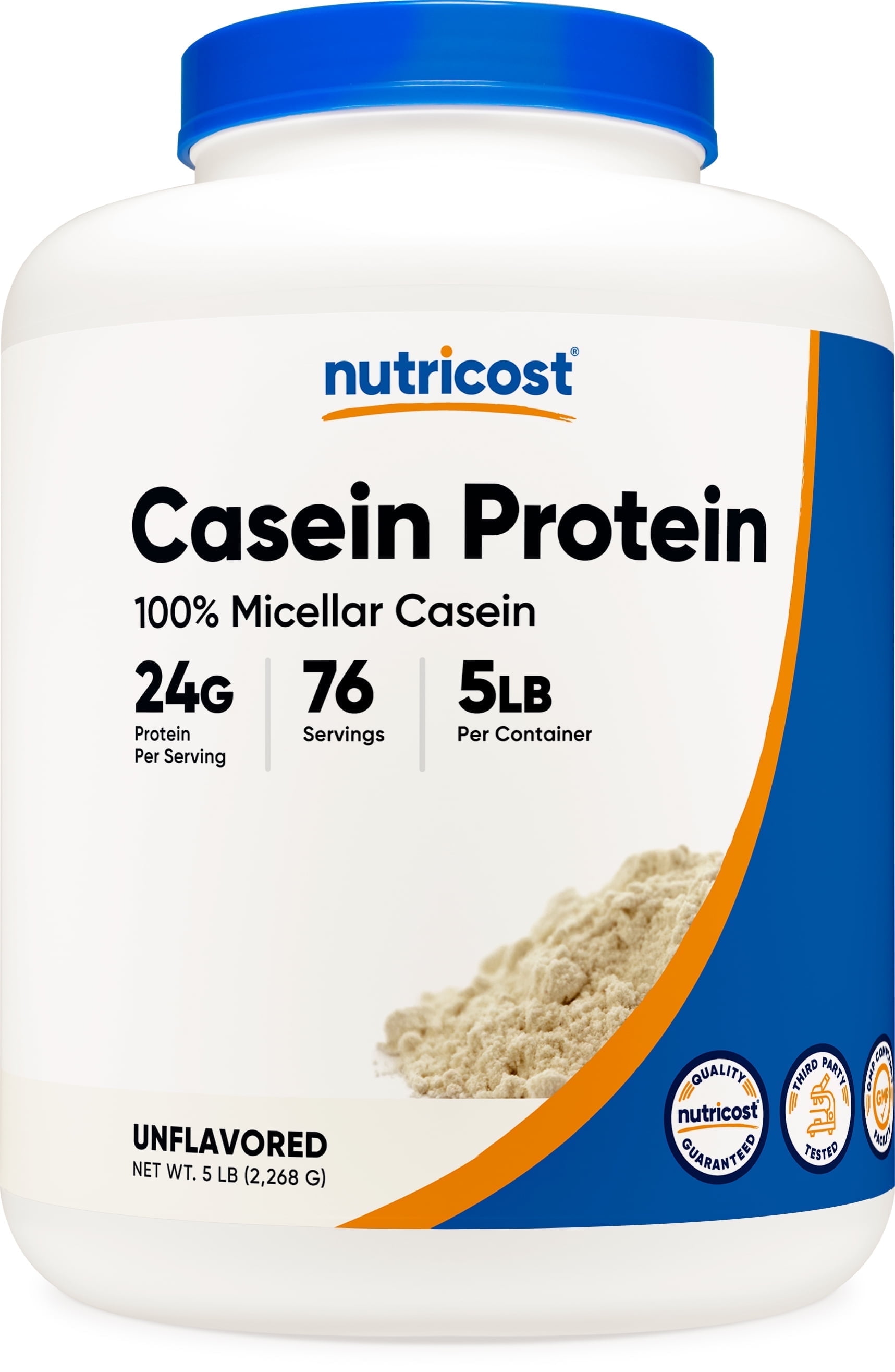Nutricost 5lb Micellar Casein Protein Powder - Unflavored, Clean ...
