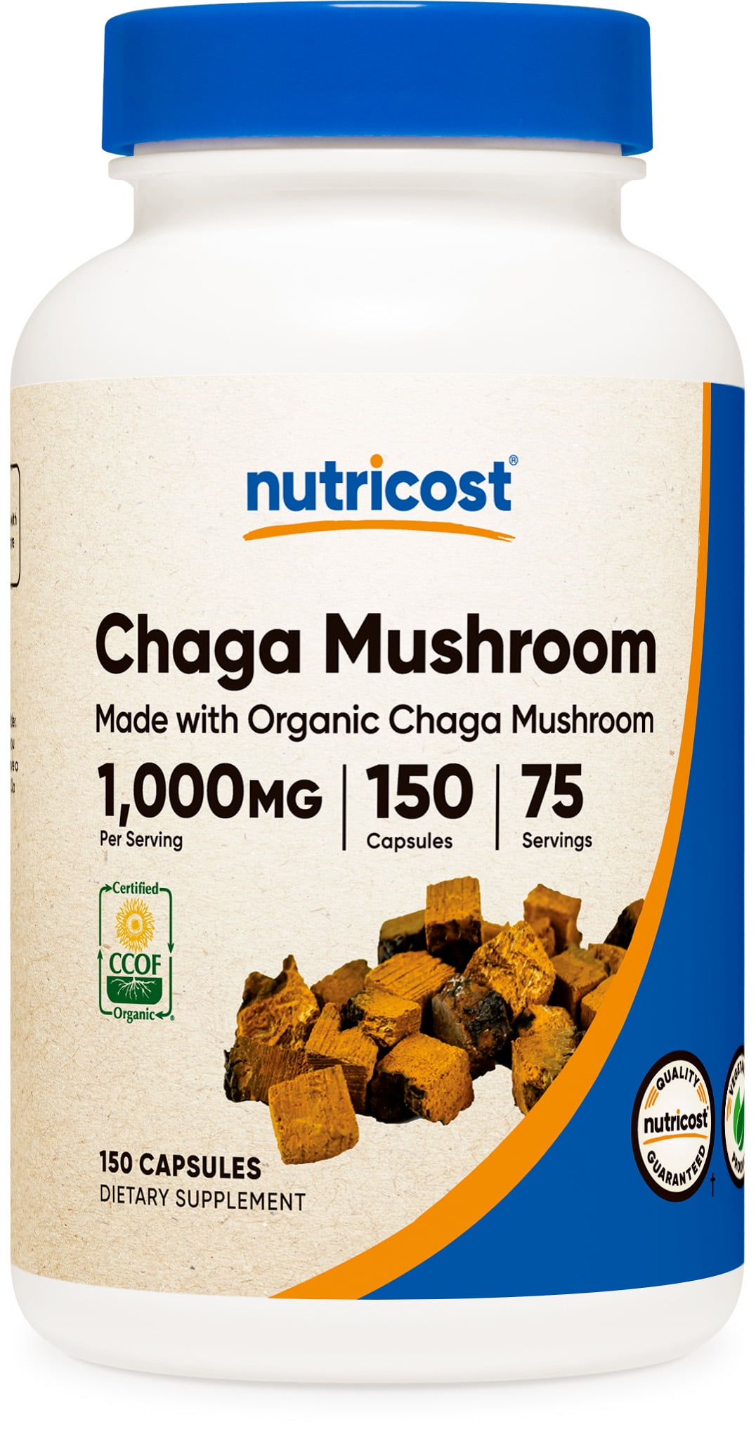 Nutricost Chaga Mushroom Capsules 1000mg, 75 Servings, 150 Capsules ...