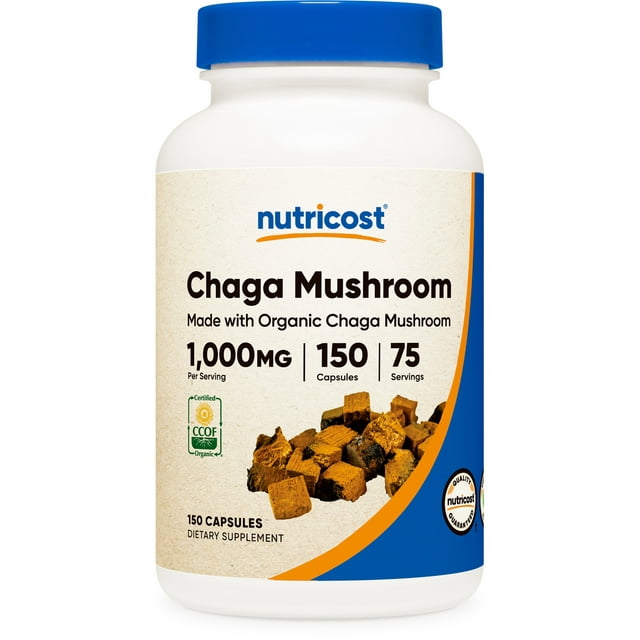 Nutricost Chaga Mushroom Capsules, 1000mg, 75 Servings, Gluten Free ...