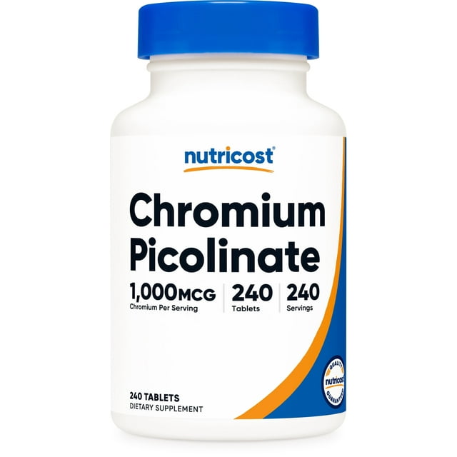Nutricost Chromium Picolinate 1000mcg Supplement, 240 Tablets - Gluten ...