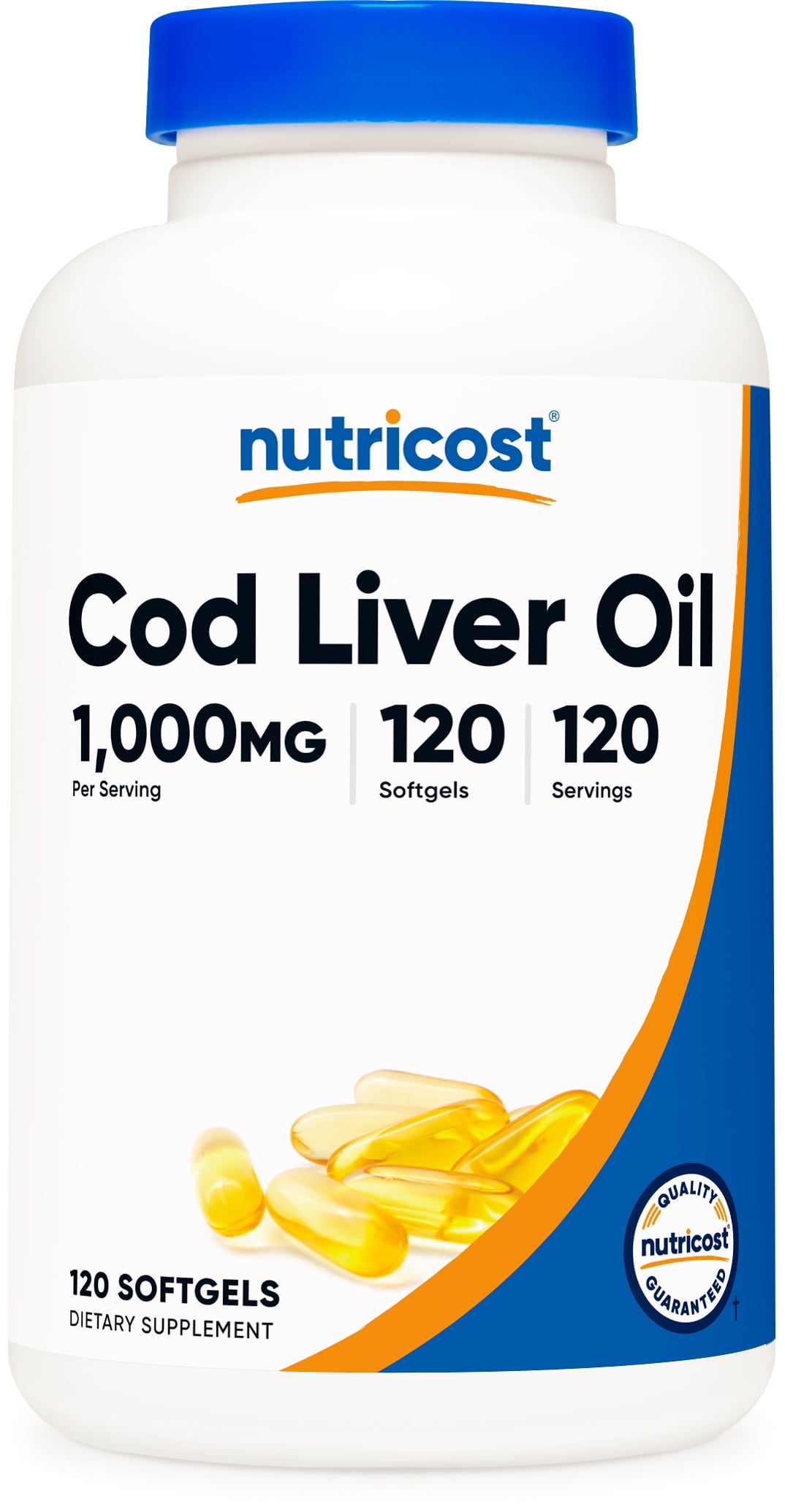 Nutricost Cod Liver Oil Capsules 1000mg, 120 Softgels, Vitamin A D EPA ...
