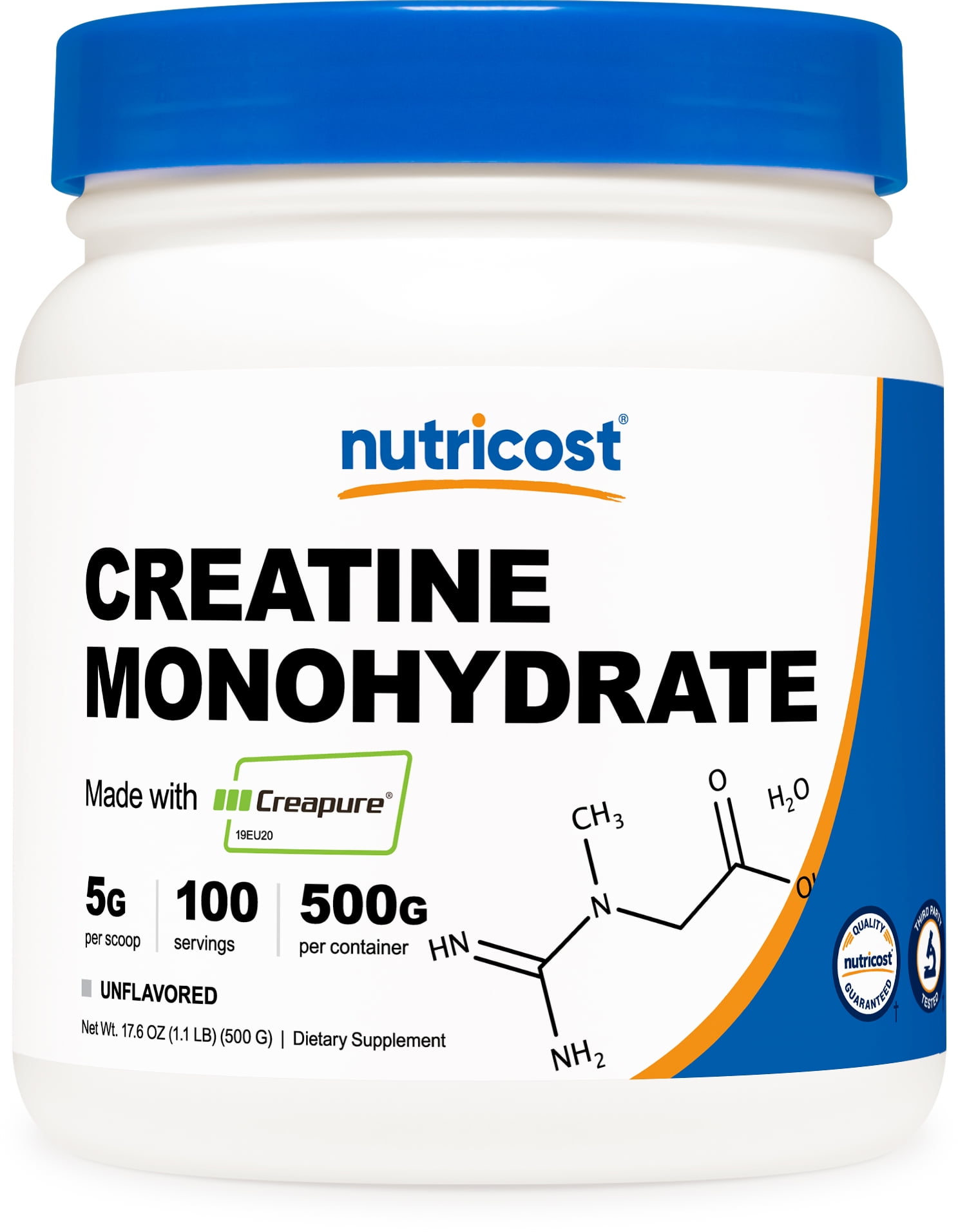 Nutricost Creapure® Creatine Monohydrate Powder, 500 Grams, Unflavored ...
