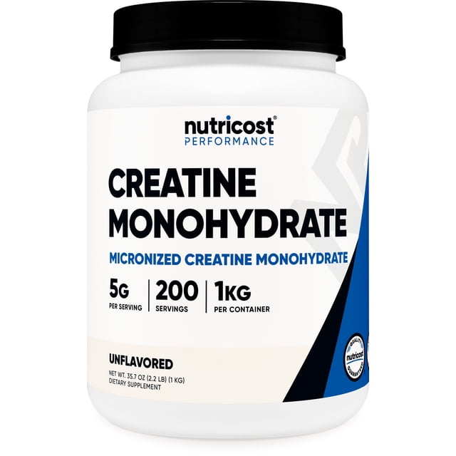 Nutricost Creatine Monohydrate Powder 1 kg (2.2LBS) Supplement- 200 ...