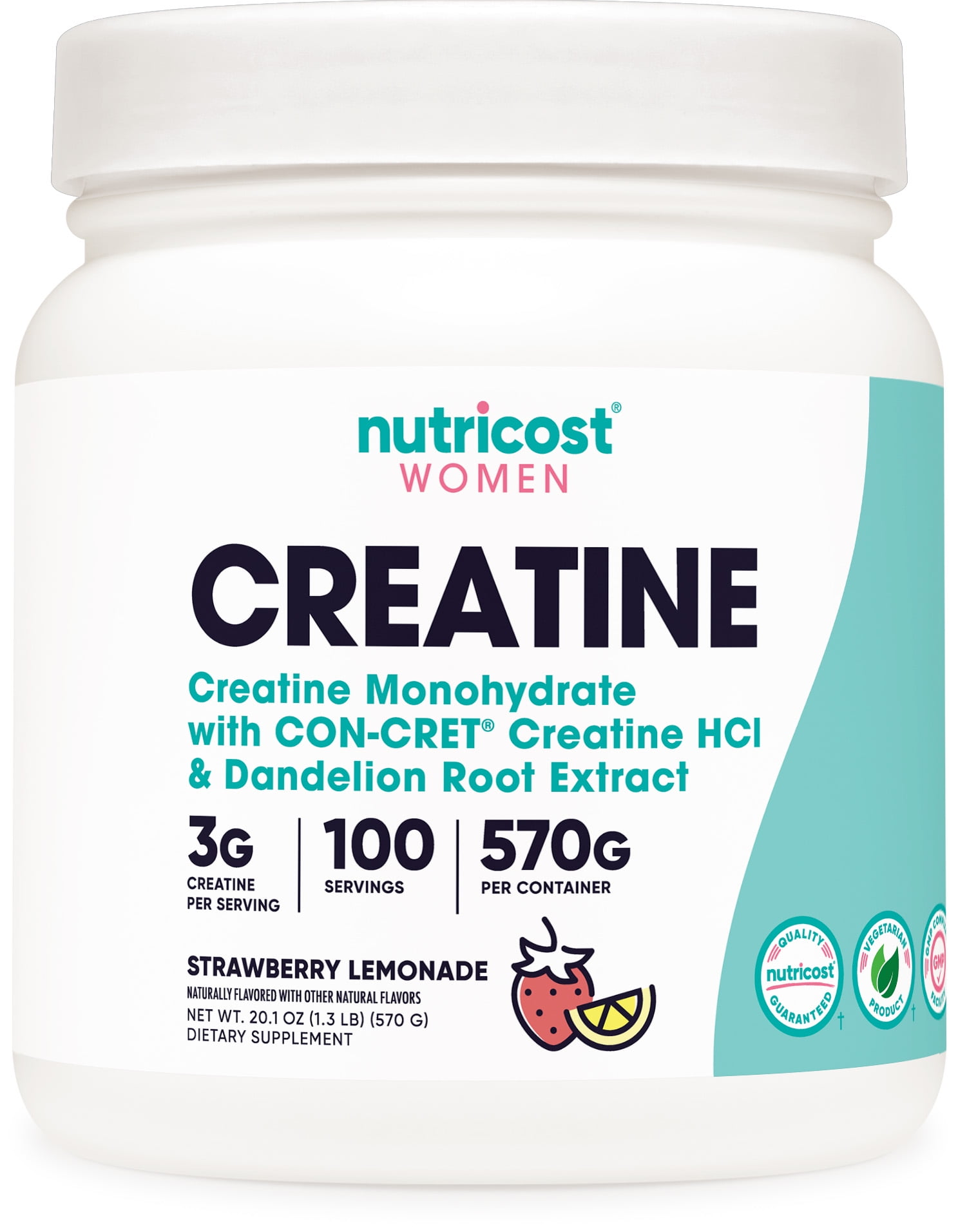 Nutricost Creatine Monohydrate Powder Supplement for Women Strawberry ...