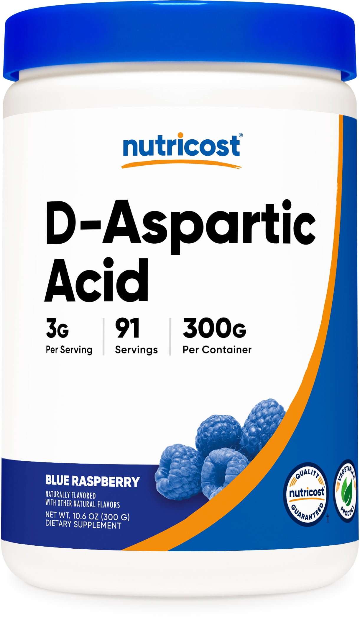 Nutricost D-Aspartic Acid (DAA) Powder 300G (Blue Raspberry) - Amino ...