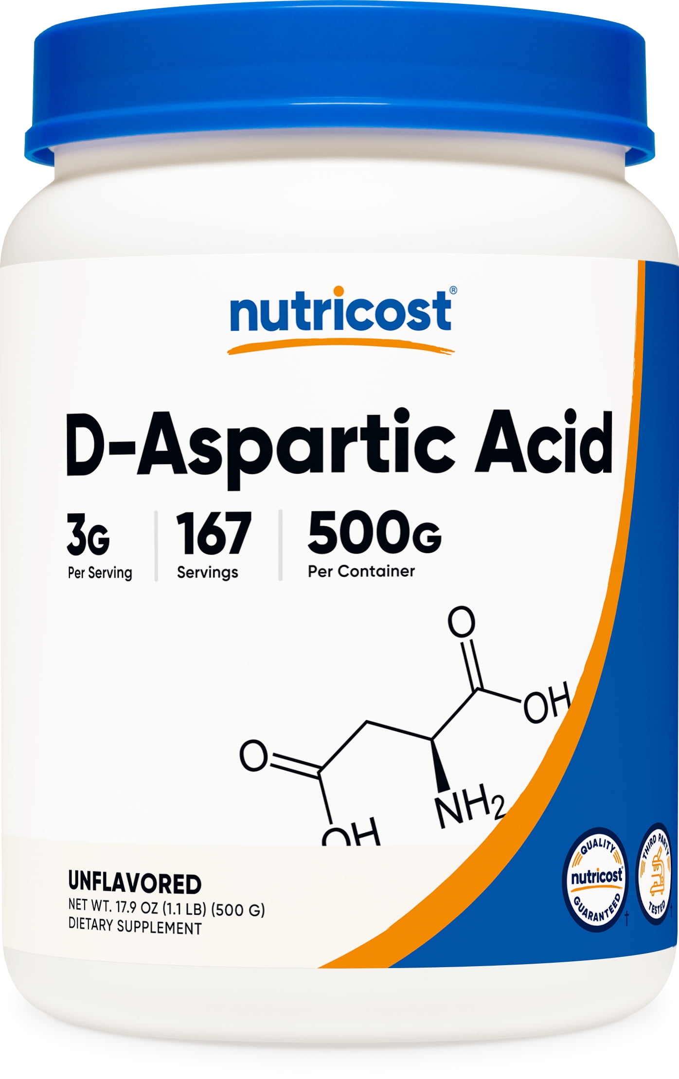 Nutricost D-Aspartic Acid (DAA) Powder - 500G, 167 Servings - DAA ...