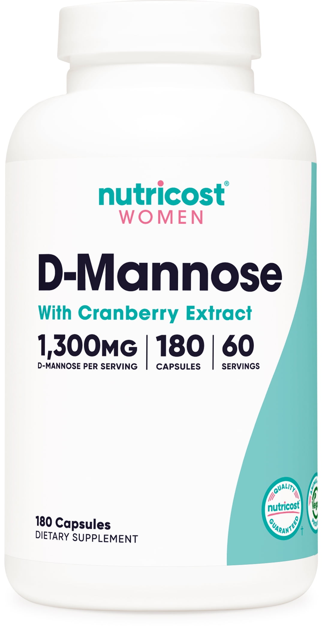 Nutricost D-Mannose with Cranberry Extract for Women 1300mg 180 ...