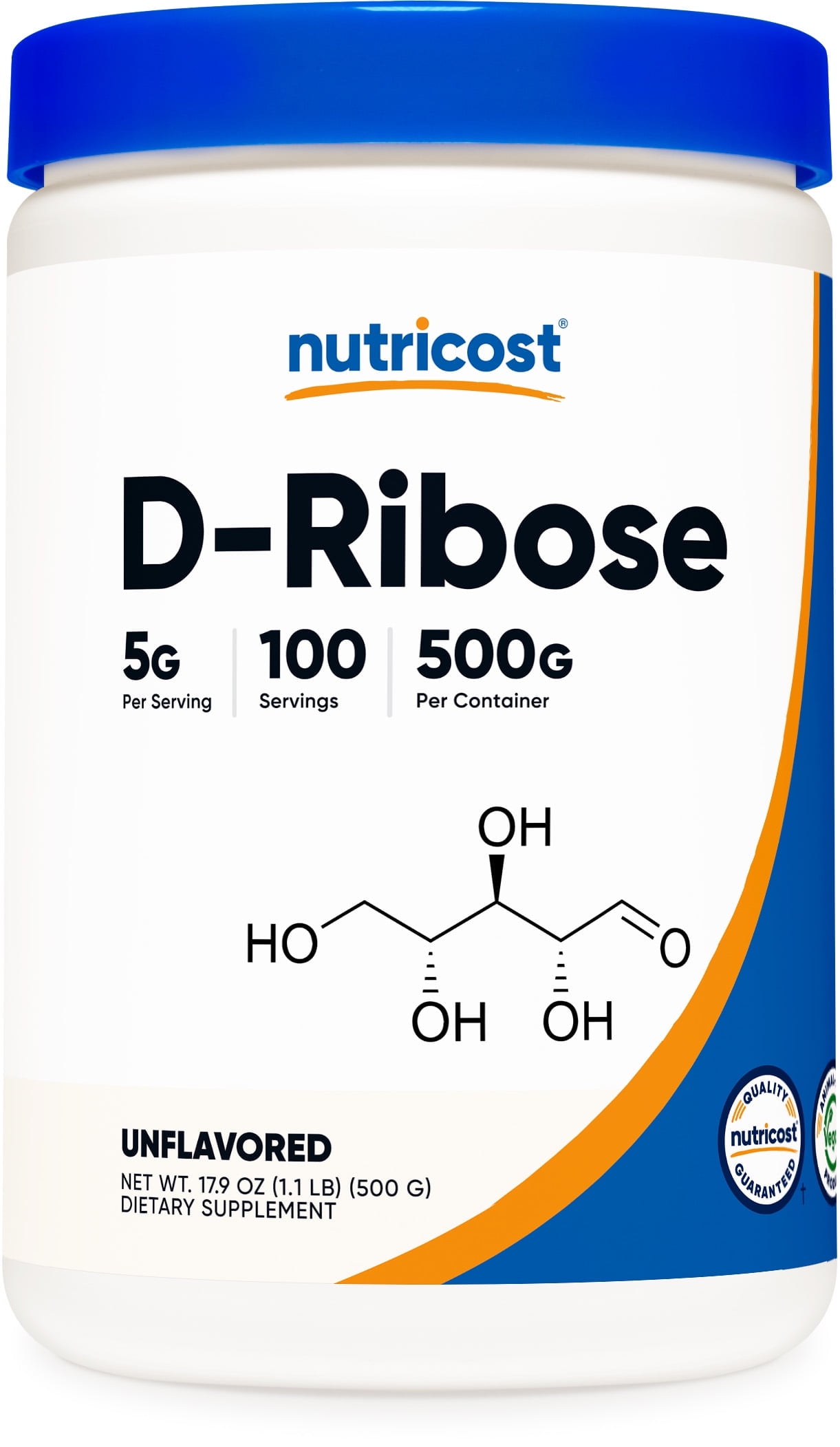 Nutricost D-Ribose Powder 500g, 100 Servings, 5000mg per Serving ...