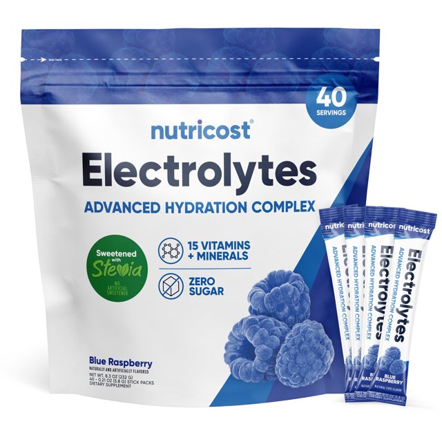 Nutricost Hydration Electrolyte Powder - Blue Raspberry, 40 Servings ...