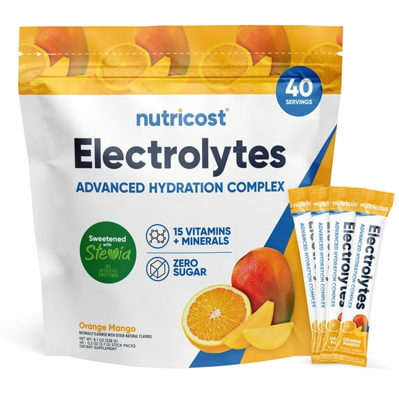 Nutricost Electrolyte Powder, Orange Mango, 40 Servings, Keto, Non-GMO ...