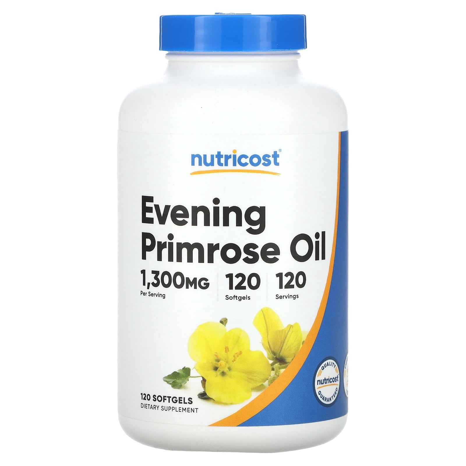 Nutricost Evening Primrose Oil 1,300mg Supplement - 120 High Quality ...