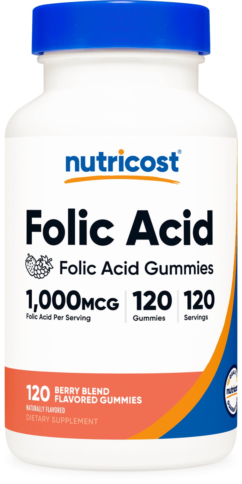 Nutricost Folic Acid (Vitamin B9) 120 Veggie Gummies, 1mg/Serving, Men ...