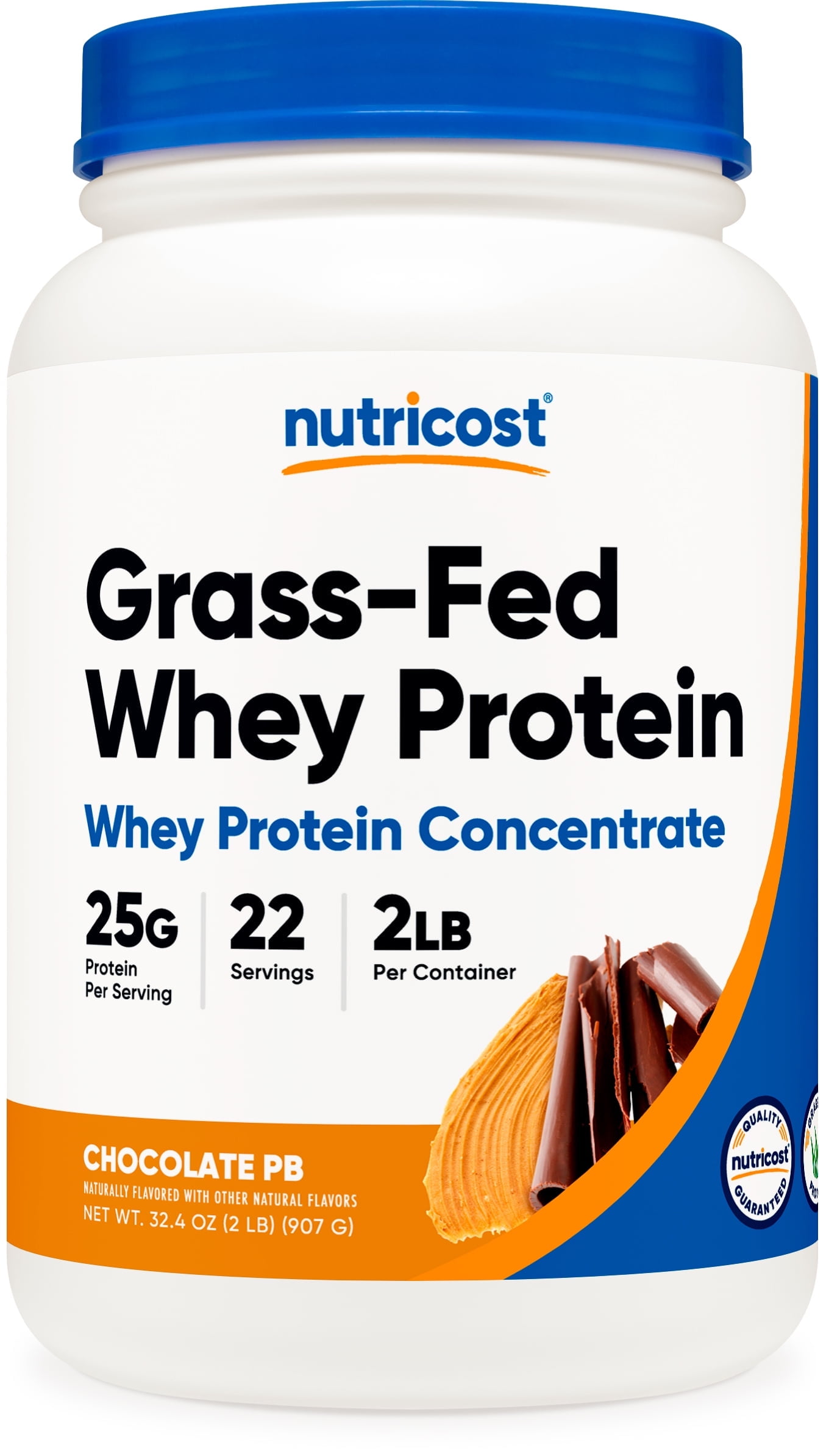Nutricost Grass-Fed Whey Protein Concentrate (Chocolate Peanut Butter) 2LBS - Post Workout ...