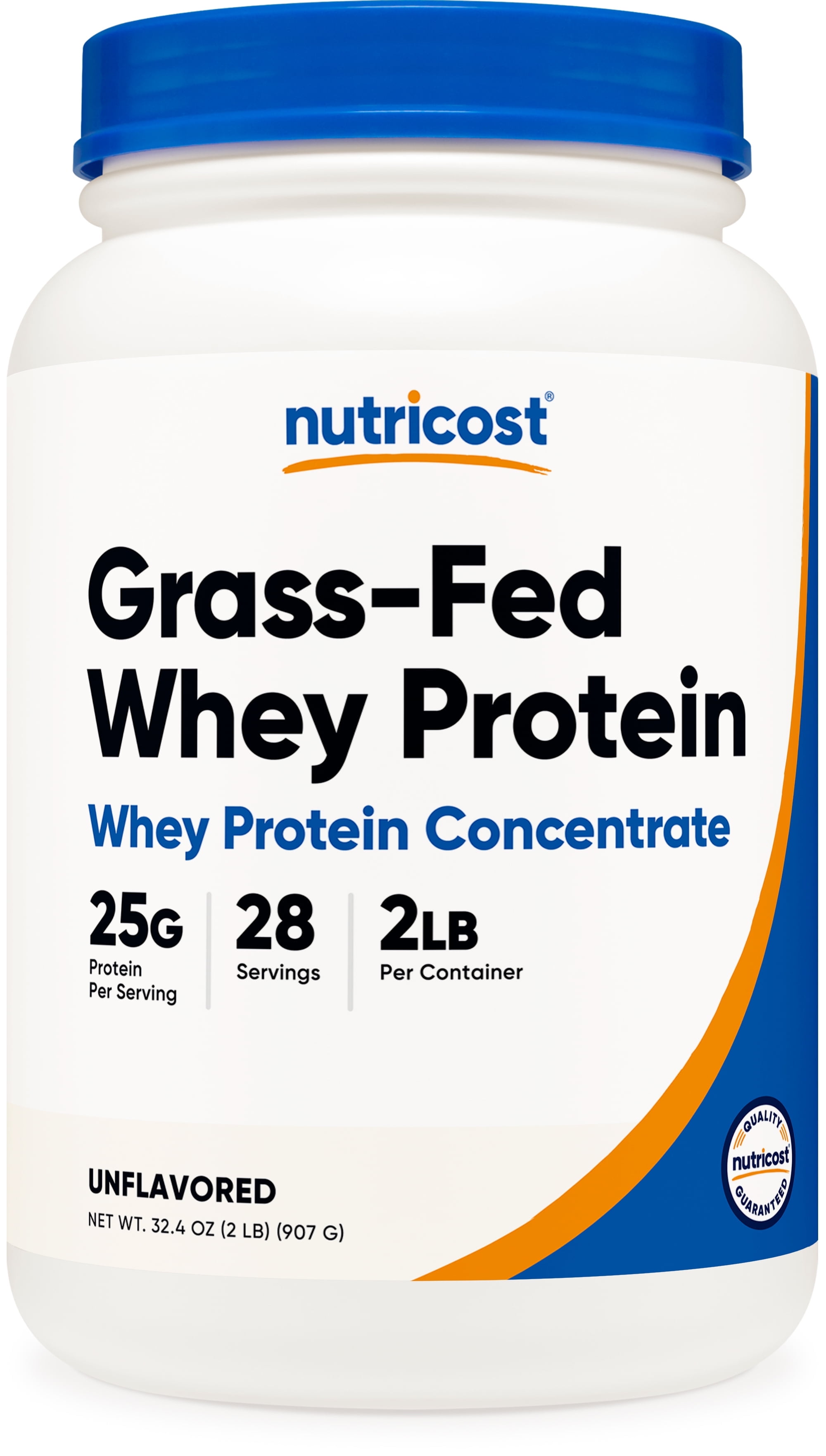 Nutricost Grass-Fed Whey Protein Concentrate Powder (Unflavored) 2LBS - Non-GMO, Gluten Free ...