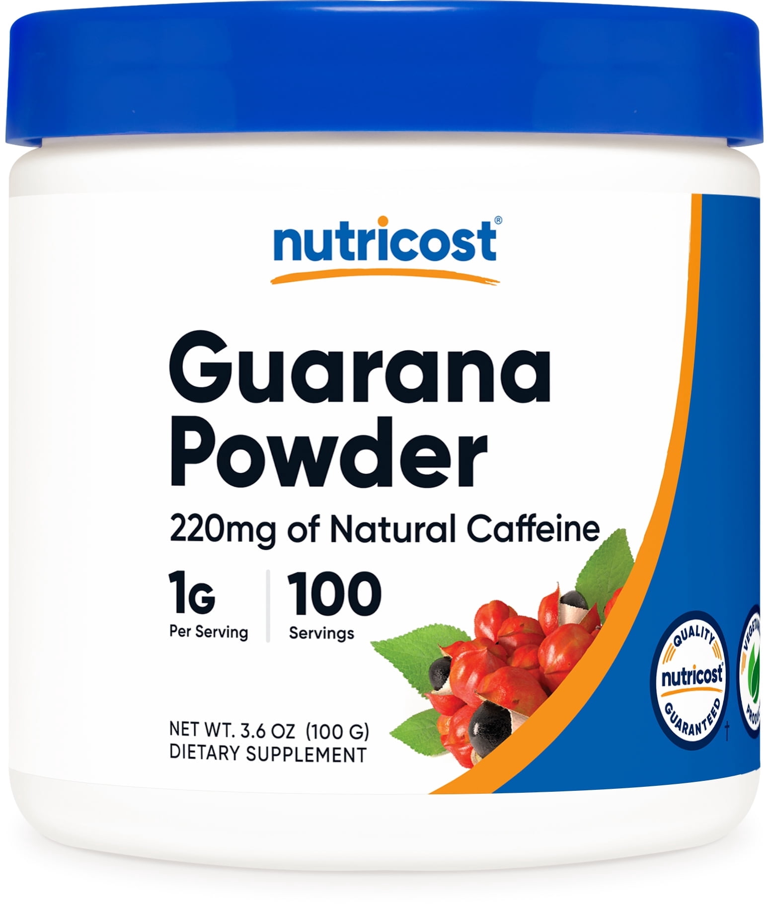 Nutricost, Guarana Extract Powder, 100g Bottle, 220mg Caffeine ...