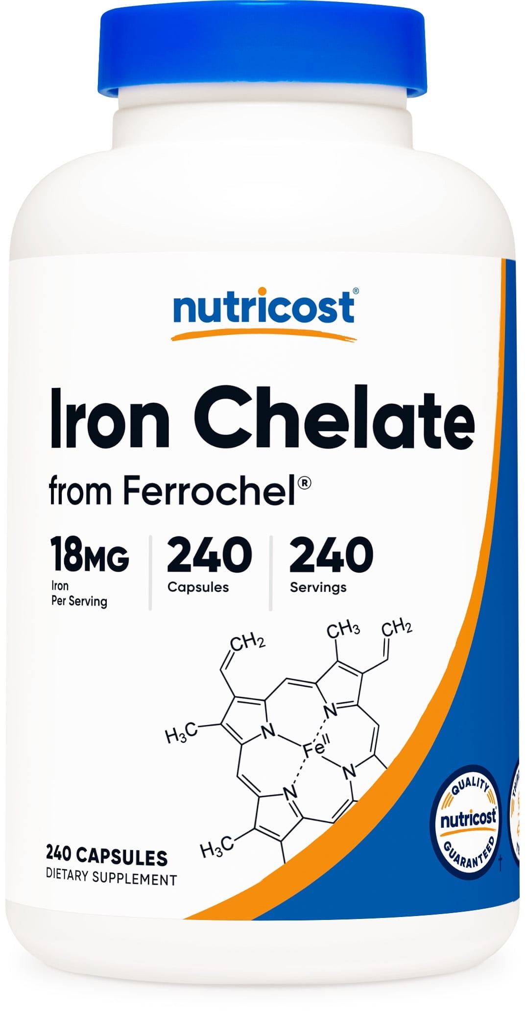 Nutricost Iron 18mg Supplement from Ferrochel Ferrous Bisglycinate, 240 ...