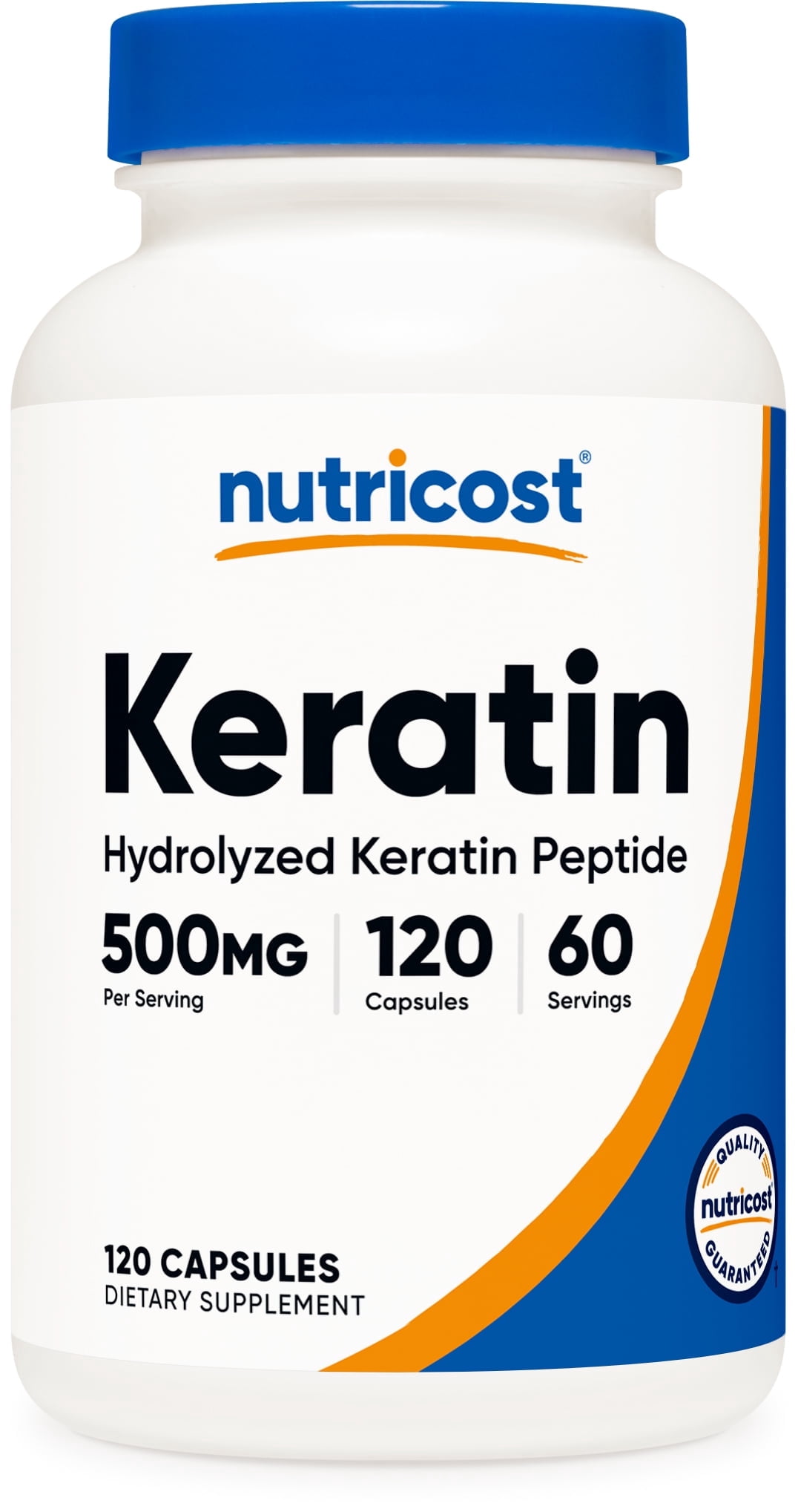 Nutricost Keratin Hydrolyzed Peptide Capsules, 500mg, 120 Count ...