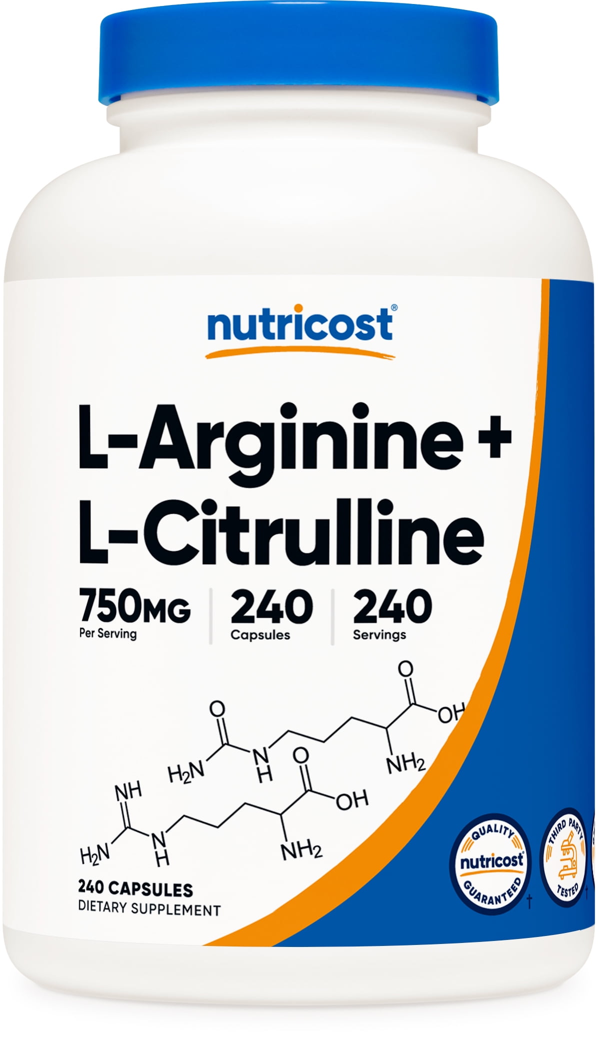 Nutricost L-Arginine & L-Citrulline Complex 750mg, 240 Capsules - Non ...