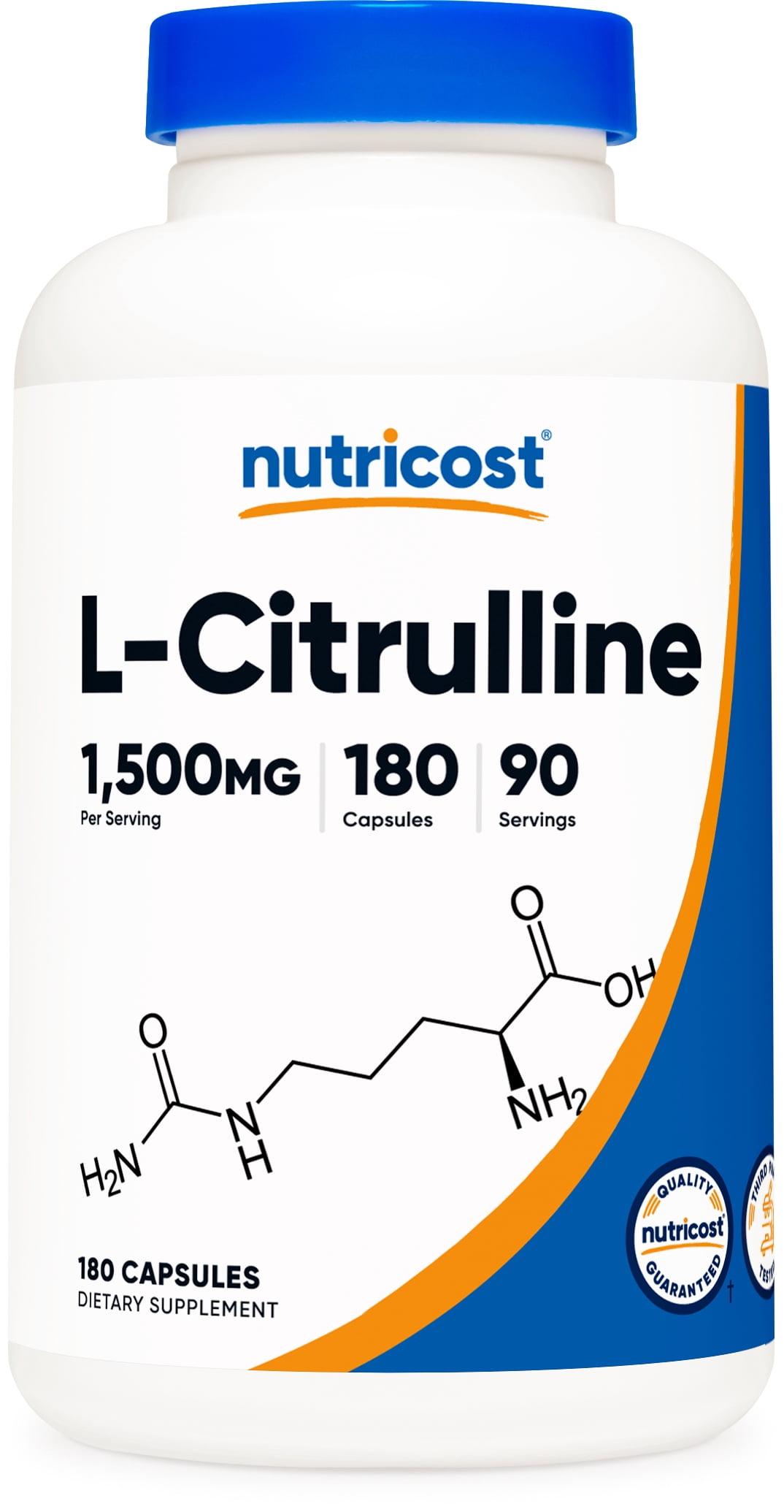 Nutricost L-Citrulline Pills, 750mg, 180 Caps - Gluten Free, Non-GMO ...