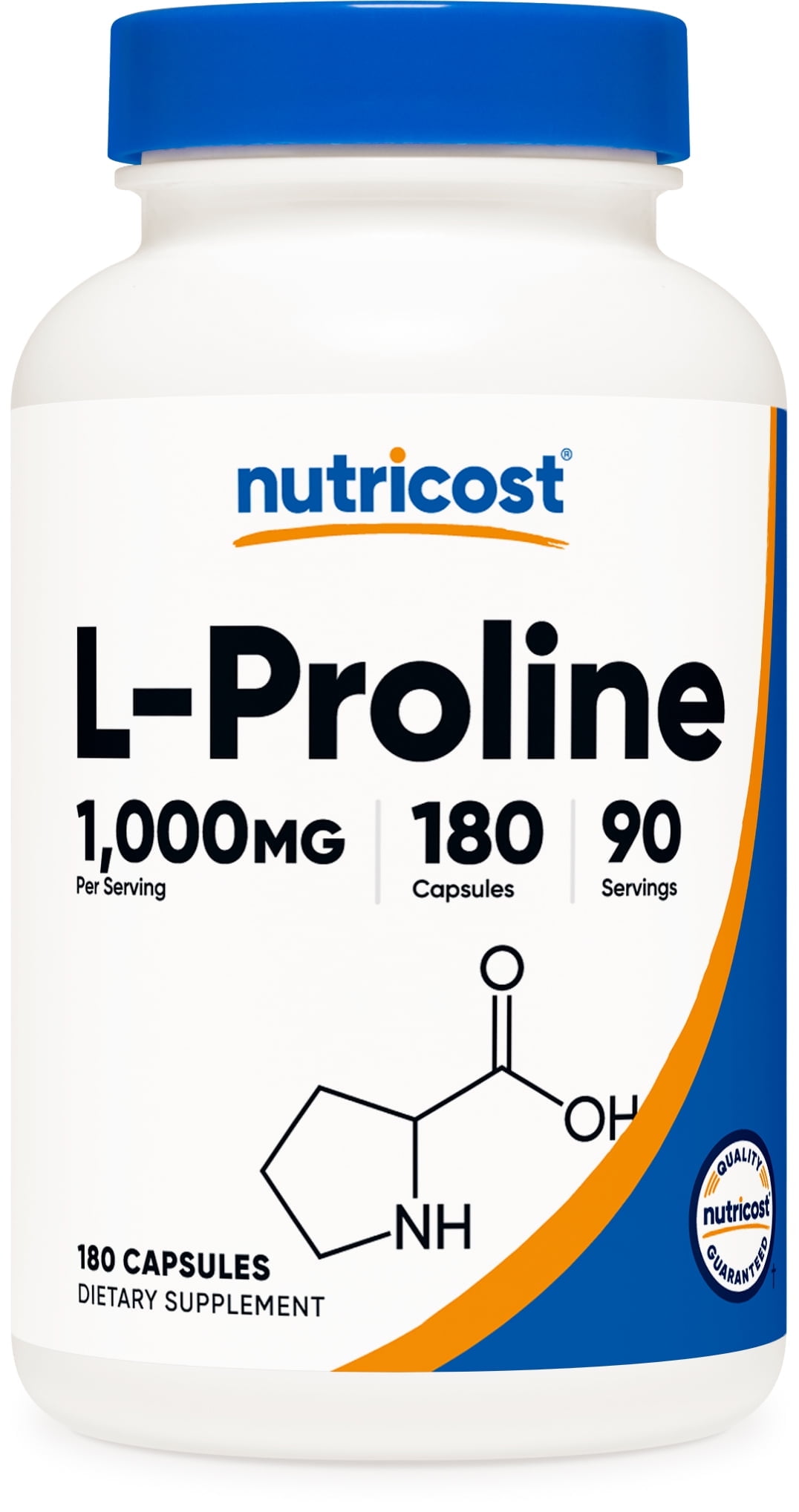 Nutricost L-Proline 1000mg Amino Acid Supplement, 180 Non-GMO, Gluten ...