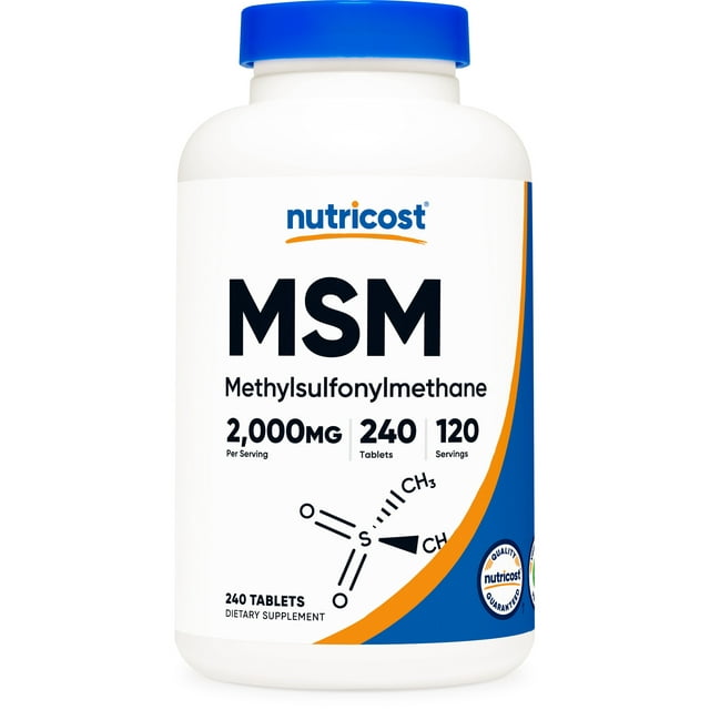 Nutricost MSM Tablets (Methylsulfonylmethane) 2000mg, 120 Servings - Non-GMO Supplement ...