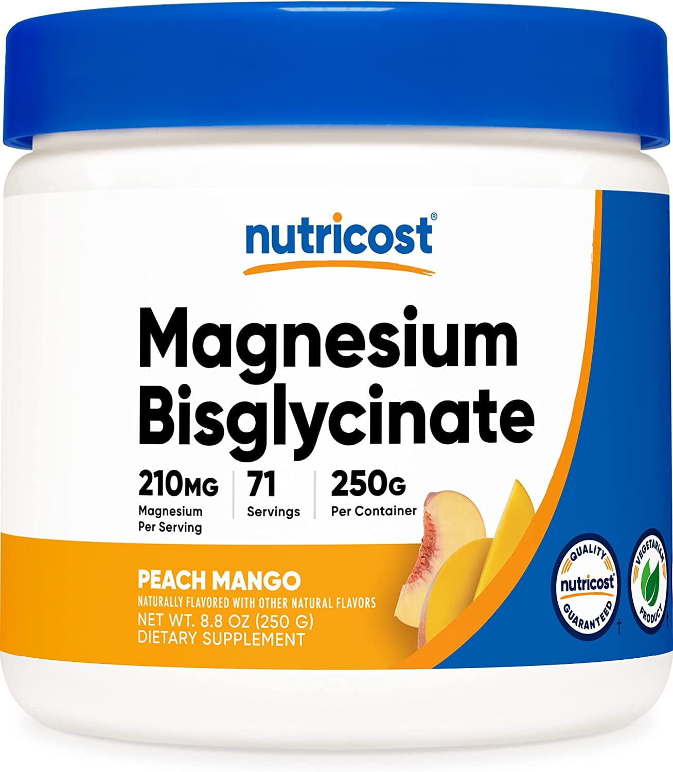 Nutricost Magnesium Bisglycinate Powder (Peach Mango, 250 Grams ...