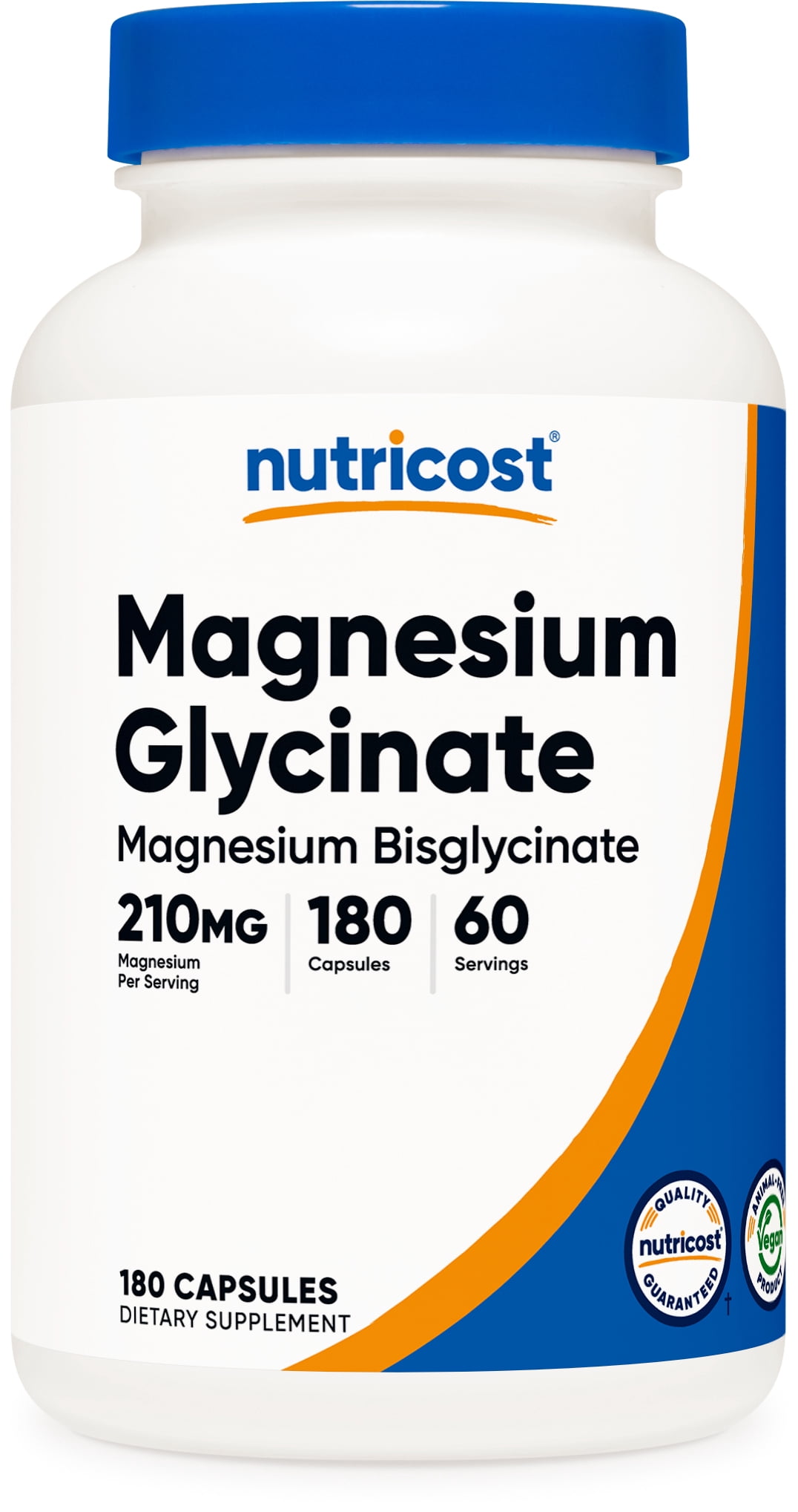 Nutricost Magnesium Glycinate Capsules, 180ct, 210mg per Serving ...