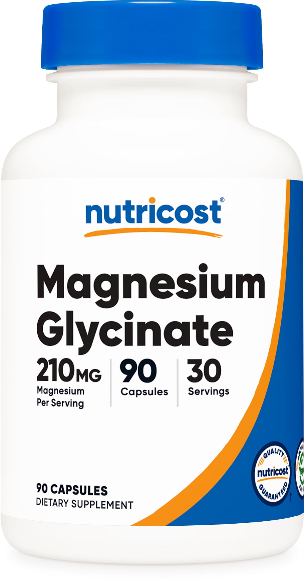 Nutricost Magnesium Glycinate Capsules (90 Capsules, 210 mg Magnesium ...