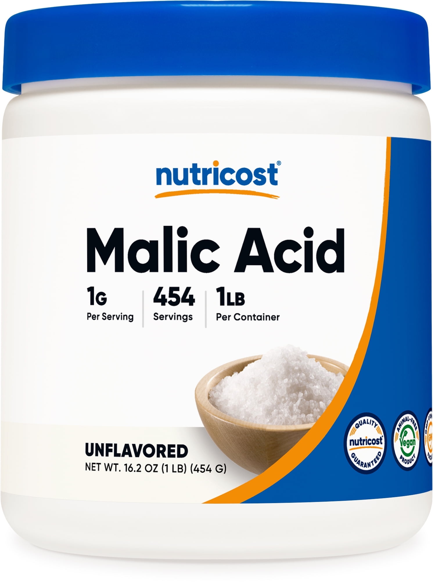 Nutricost Malic Acid Powder 16oz Supplement Vegetarian - Walmart.com