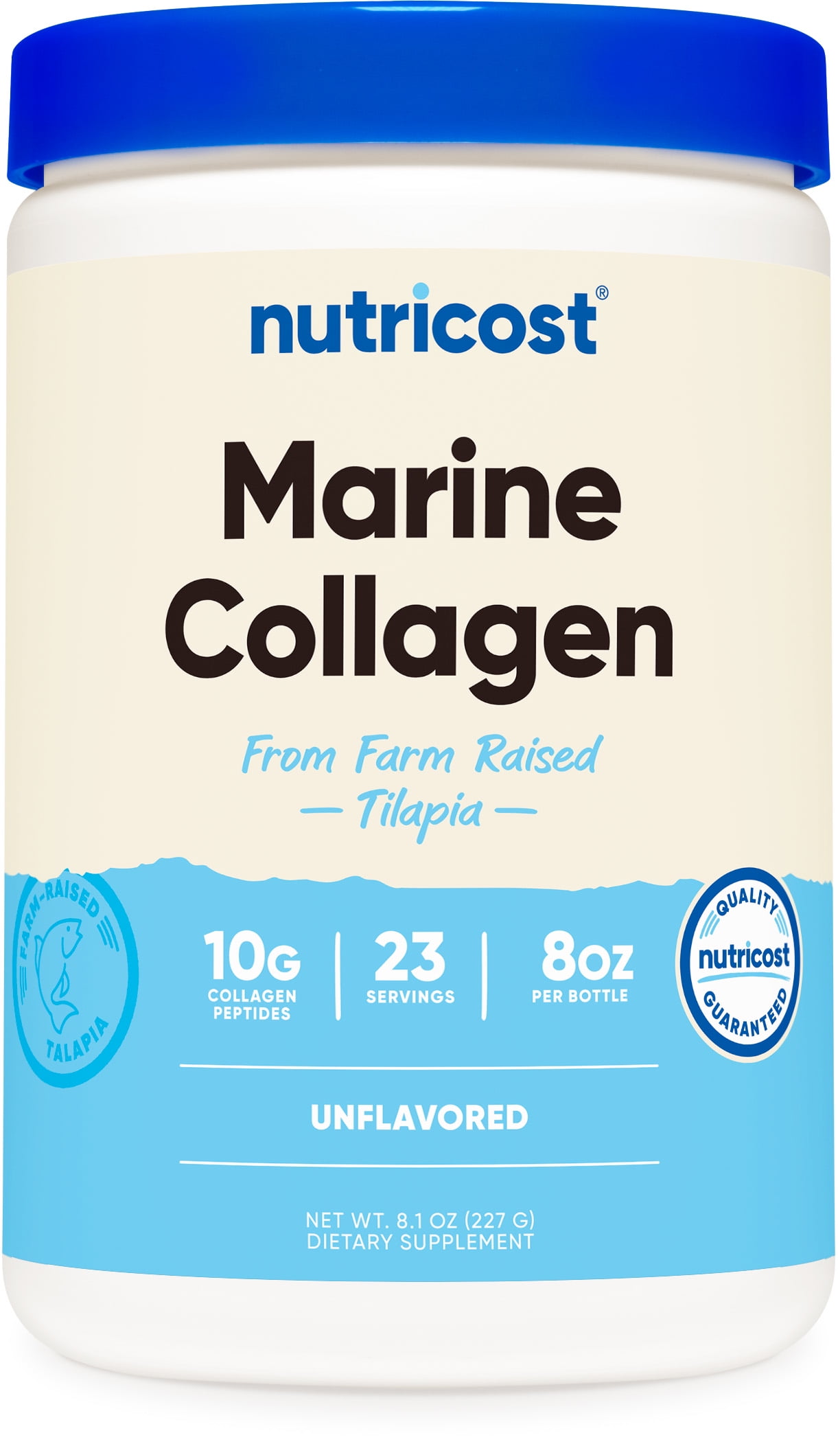 Nutricost Marine Collagen Powder from Farm-Raised Fish, Unflavored, 8 ...