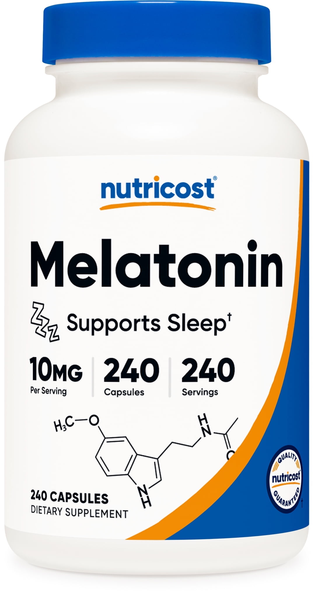 Nutricost Strong High Dose Melatonin 10mg, USP Quality, 240 Non-GMO ...